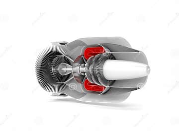 Jet Airplane Engine Cross Section Stock Illustration - Illustration of ...