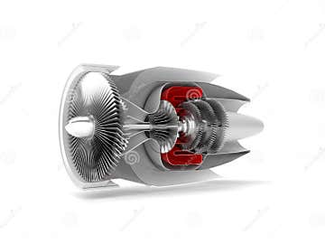 Jet Airplane Engine Cross Section Stock Illustration - Illustration of ...
