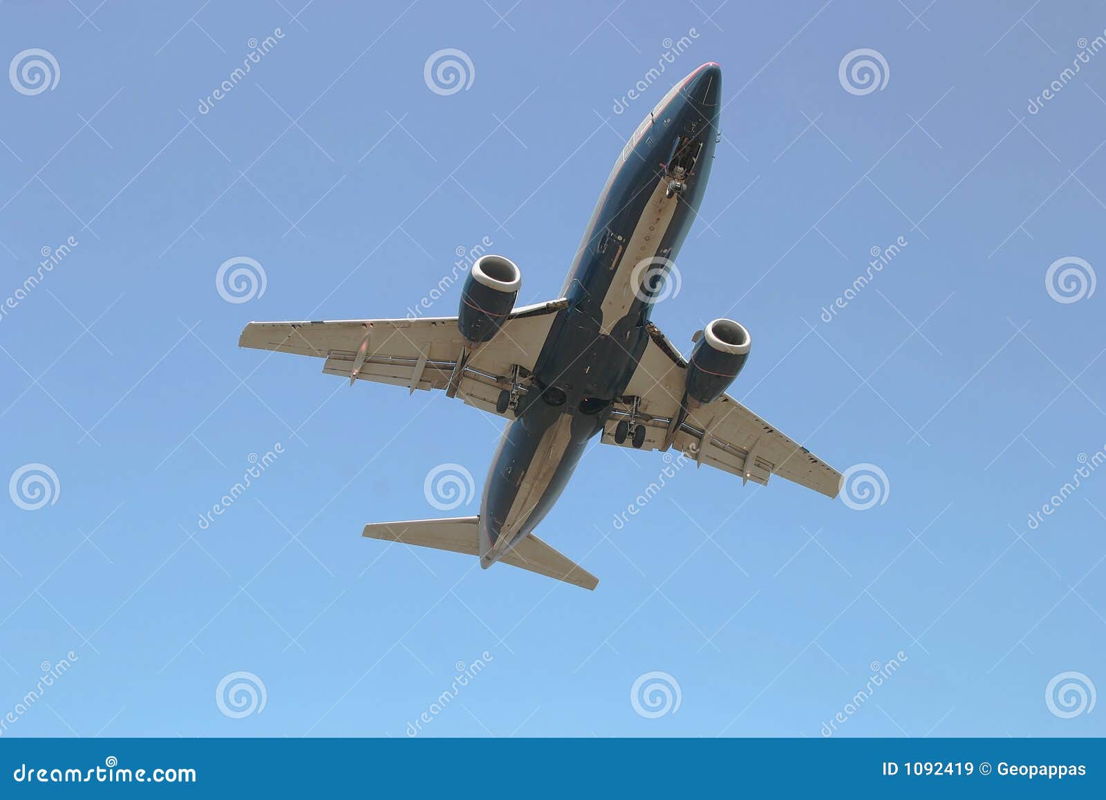 Jet-Airplane Flying Overhead Stock Image - Image of airplane, class ...