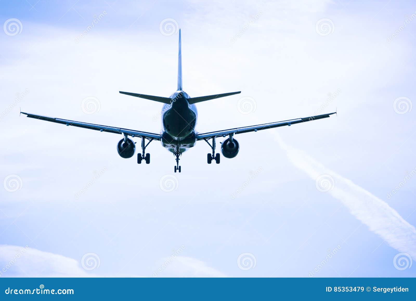 Jet Airplane Flying Overhead Close-up Stock Image - Image of commercial ...