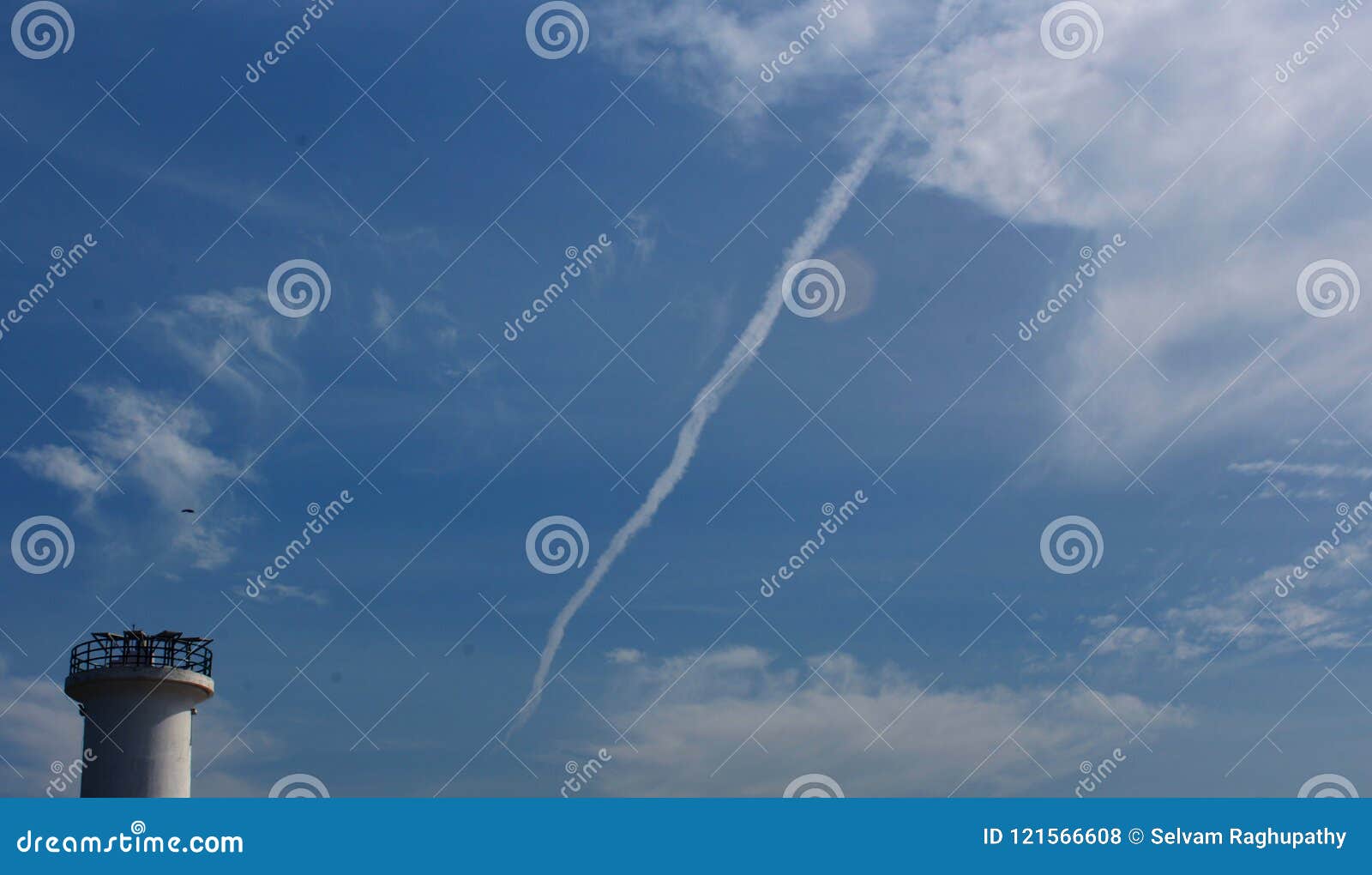 Jet Airplane Long Smoke on the Blue Sky. Stock Photo - Image of clouds ...