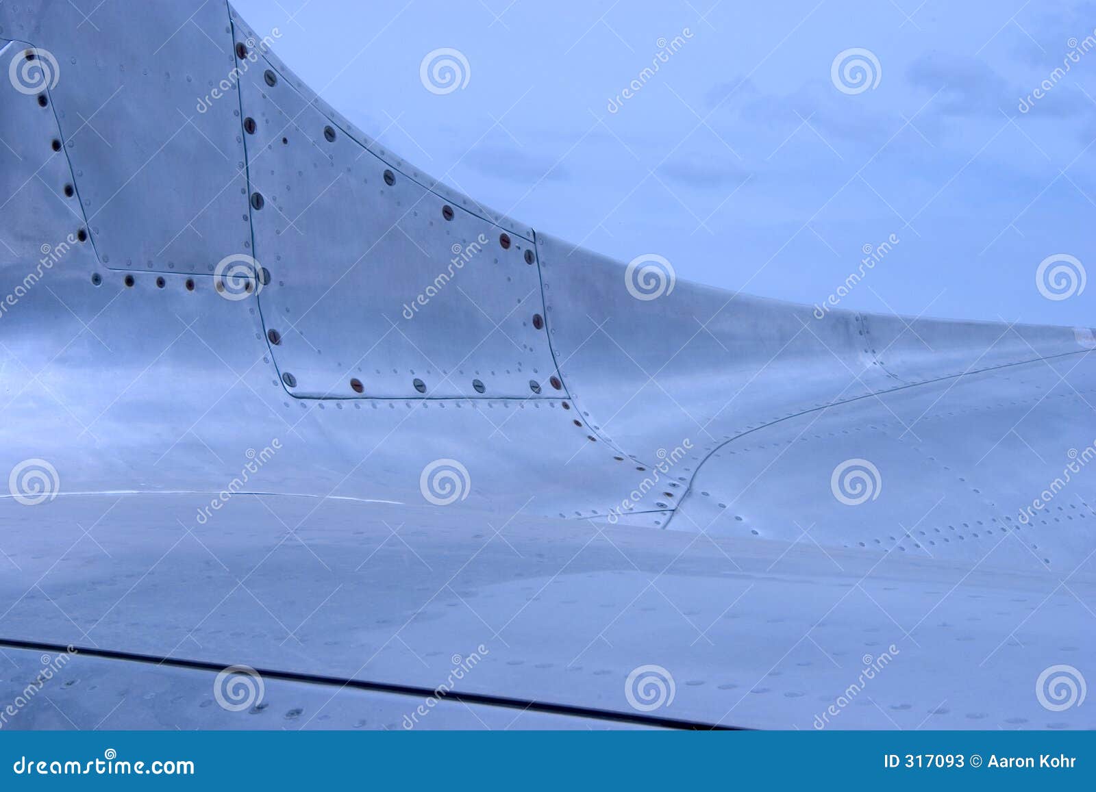 Jet Airplane Skin Detail 2 stock image. Image of silver - 317093