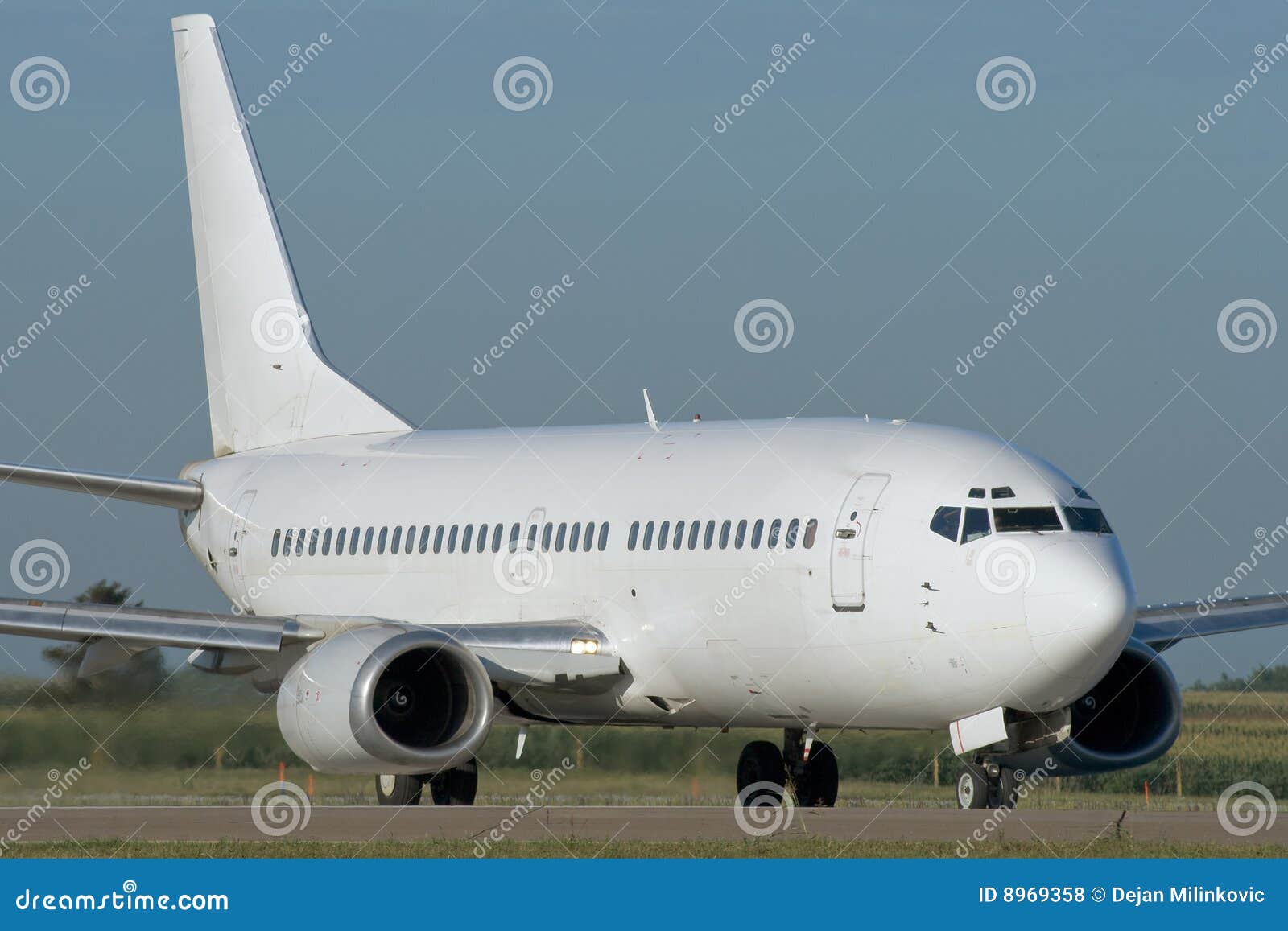 Airplane During Taxiing And Turning, View Directly On The Cockpit Stock ...