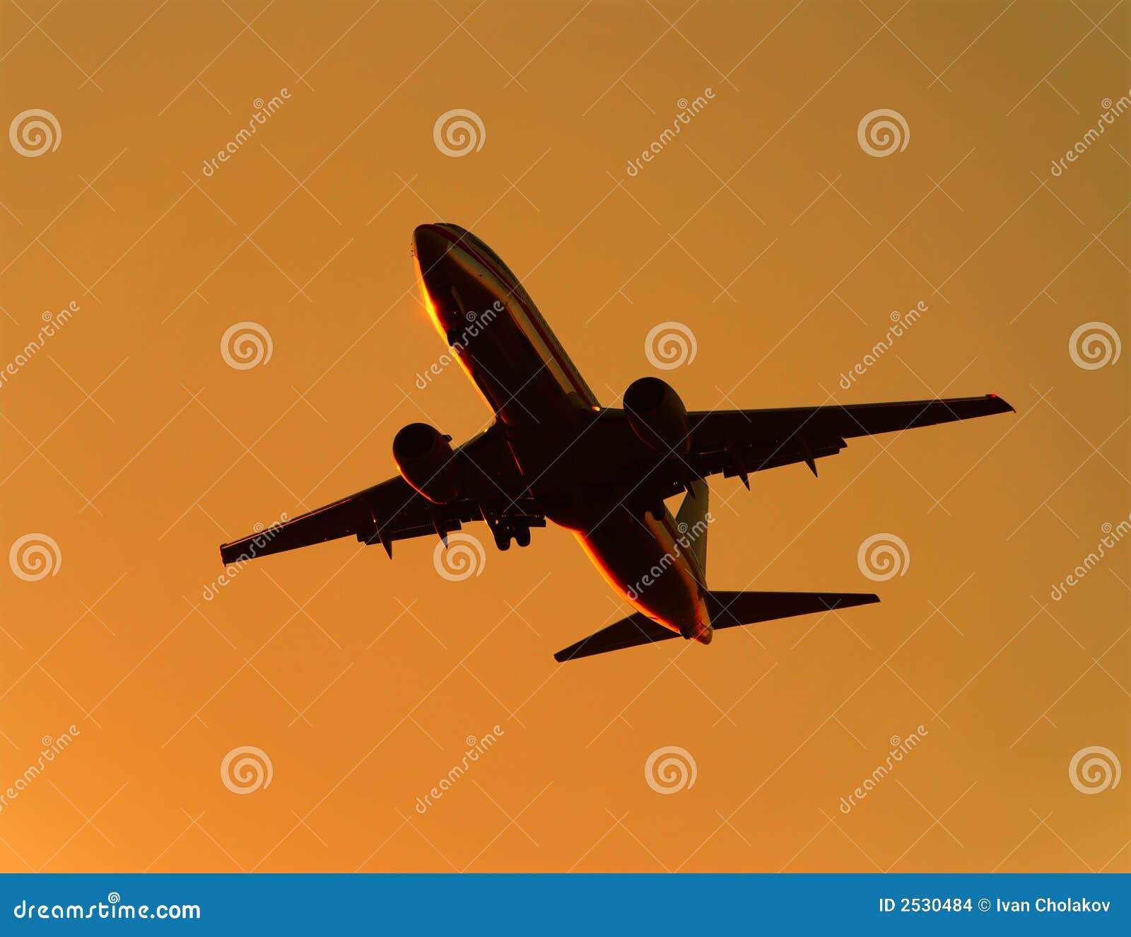Jet Airplane Under Morning Sun Stock Photo - Image of airliner ...