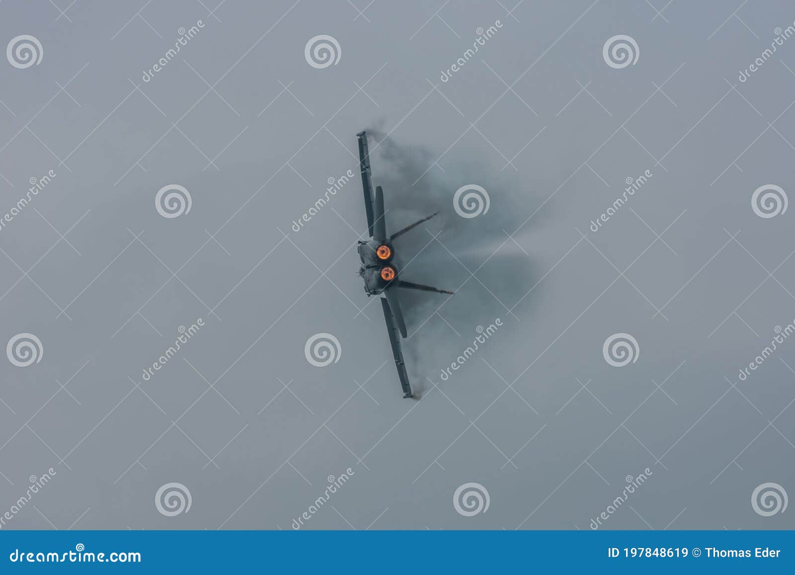 Jet from Behind Accelerate with Swirling in Rain Stock Image - Image of ...