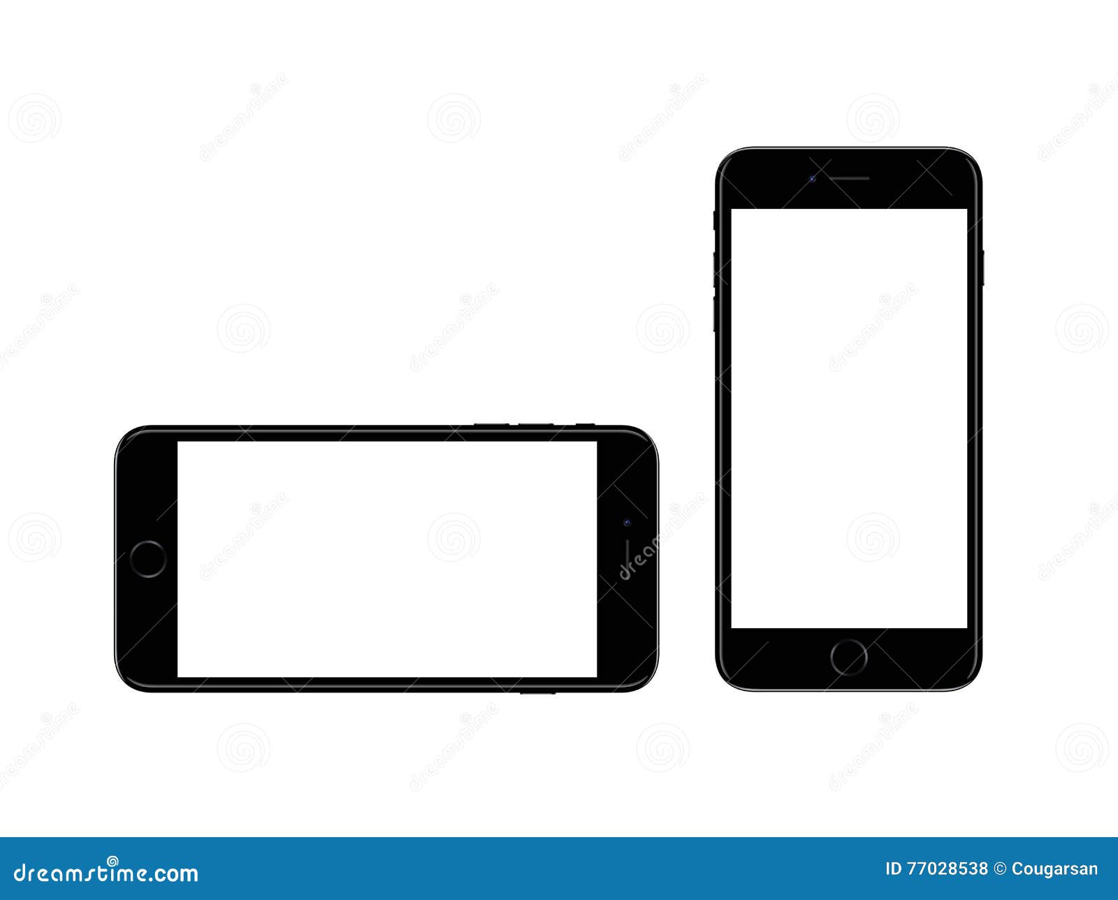 Jet Black Apple IPhone Smartphone 7 Plus Mockup Template Stock Photo ...