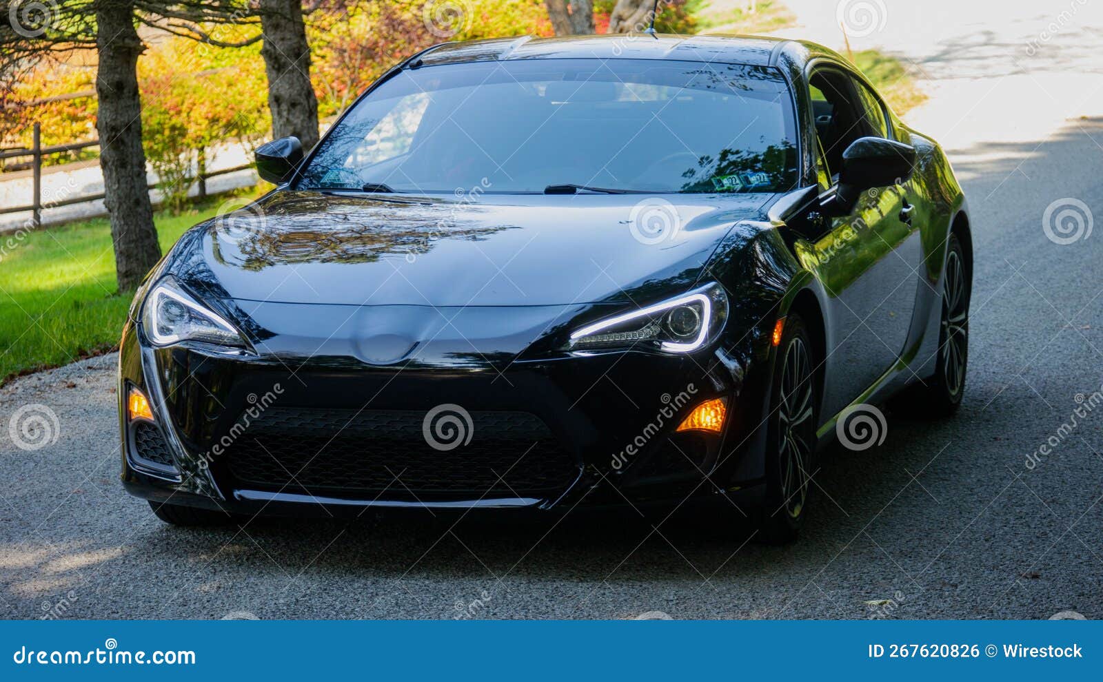 Jet-black Two-door Scion Car on the Road. Editorial Photo - Image of ...