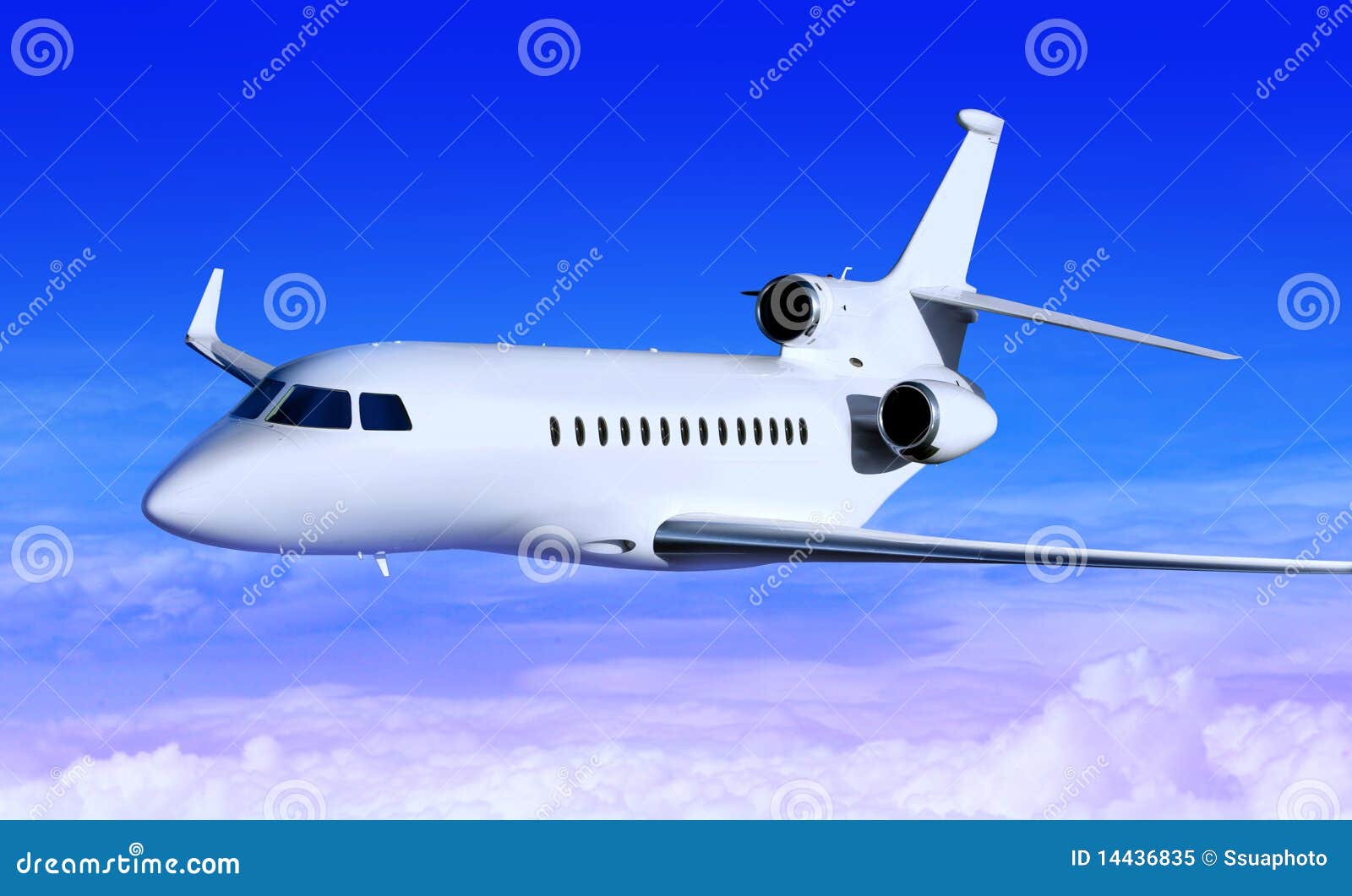 Jet blanco imagen de archivo. Imagen de pasajero, aire - 14436835