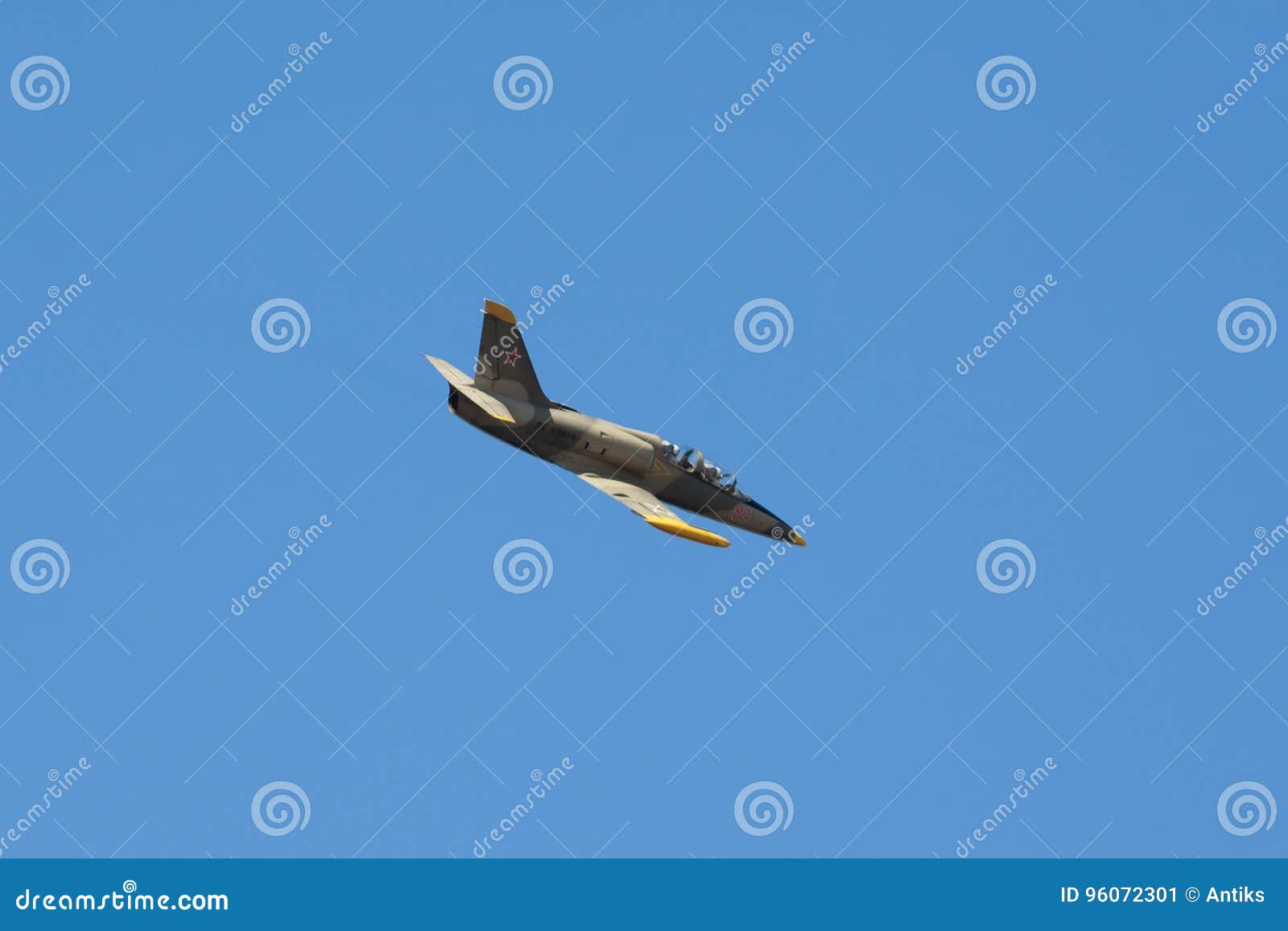 Jet in blue sky stock image. Image of bright, atmosphere - 96072301