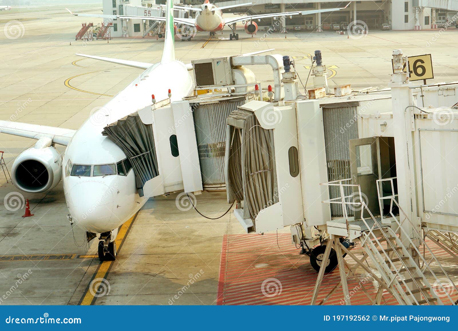 Jet Bridge at Terminal Gate. Stock Photo - Image of arrival, jetway ...