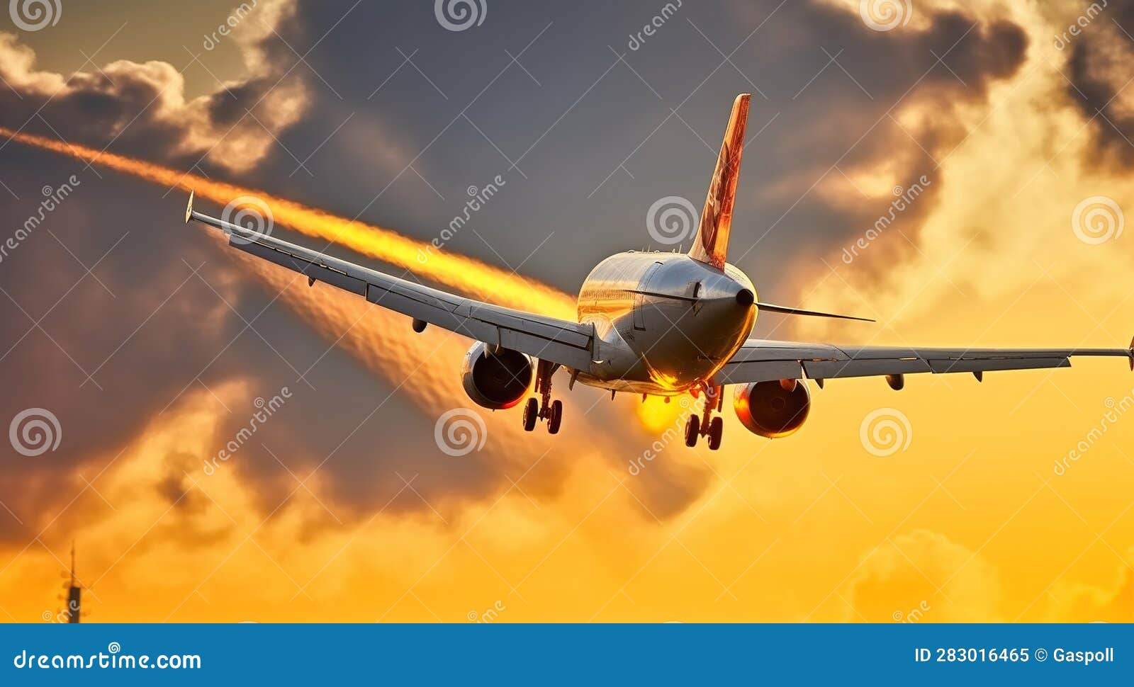 Jet Carrier and Engine on Fire. Generative AI Stock Illustration ...