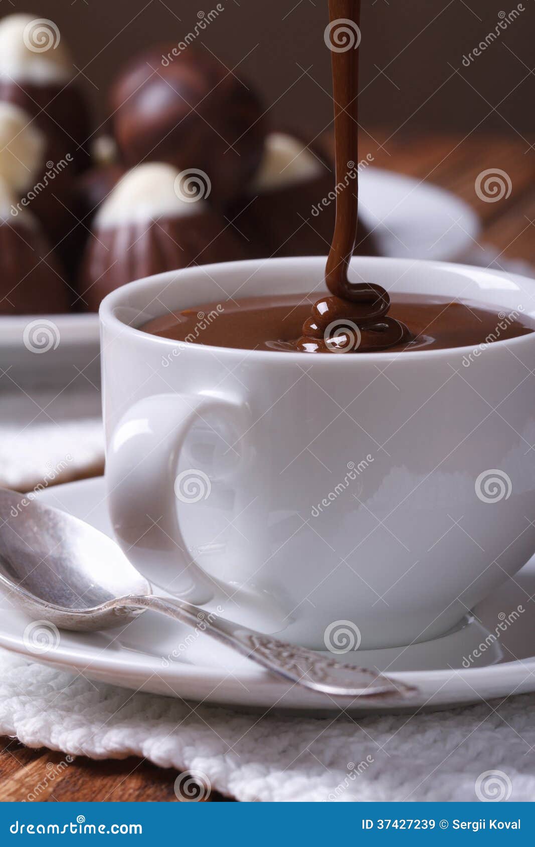 Jet Chocolate Being Poured Cup Closeup Stock Photos - Free & Royalty ...