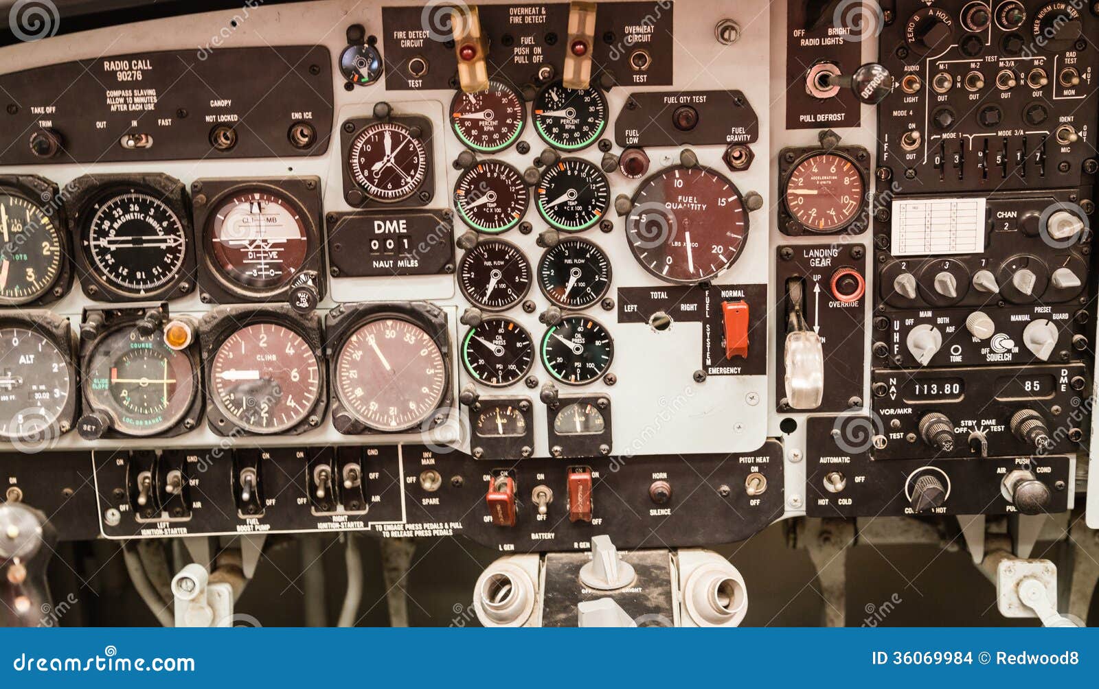 Jet Cockpit Instrument Display Stock Photo - Image of deck, handle ...