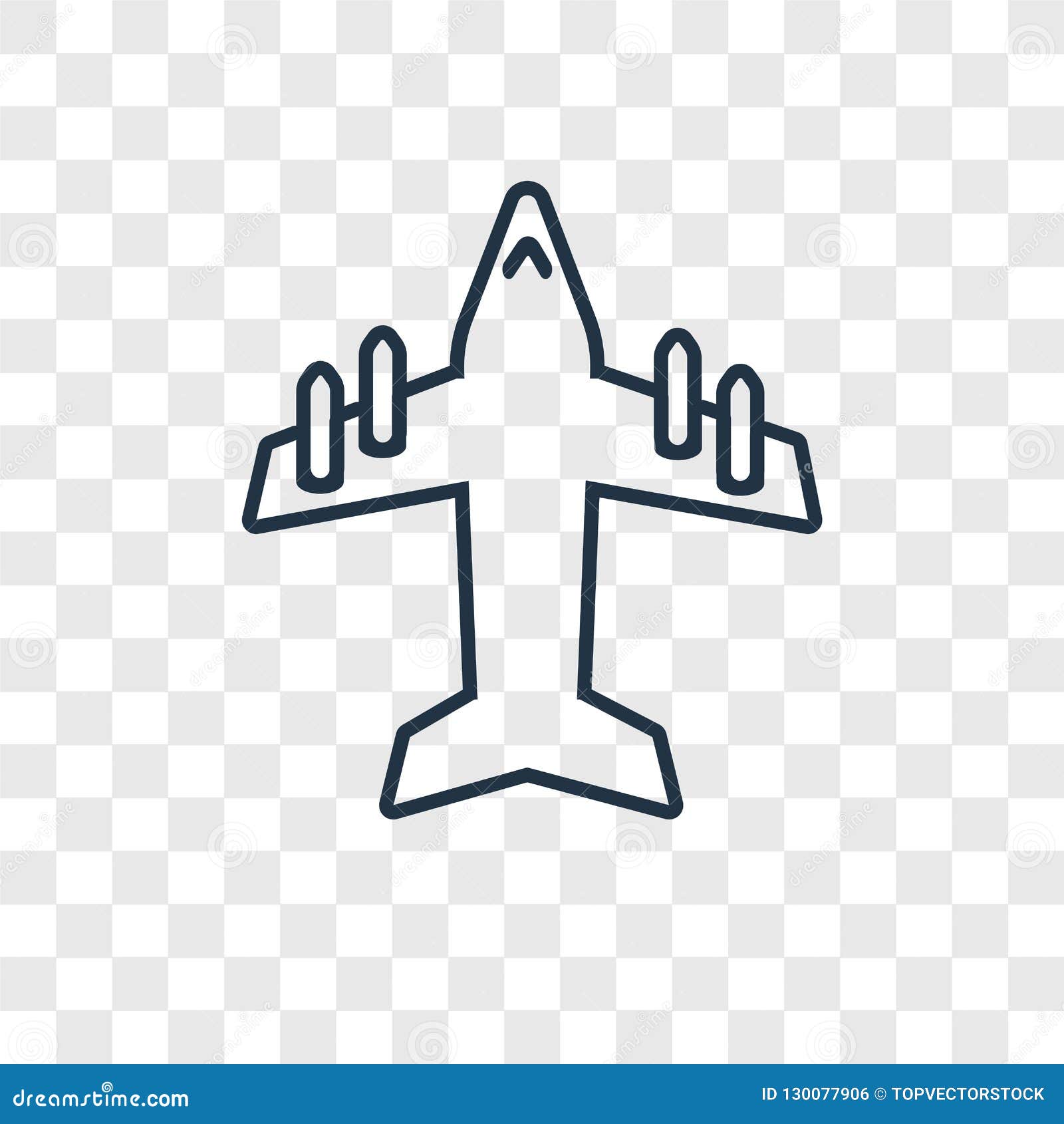 Jet Concept Vector Linear Icon Isolated on Transparent Background, Jet ...