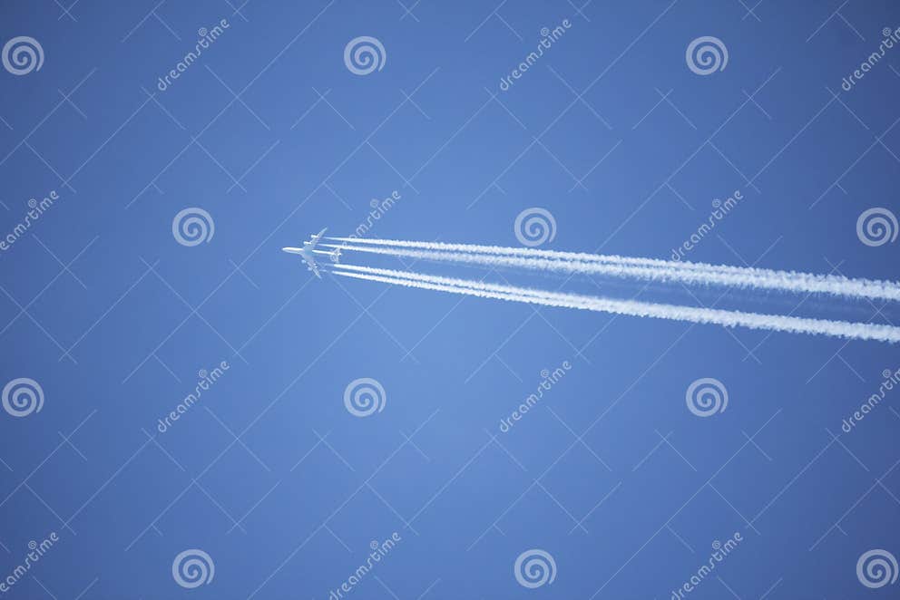 Jet Contrail stock photo. Image of contrail, flying, white - 28445800
