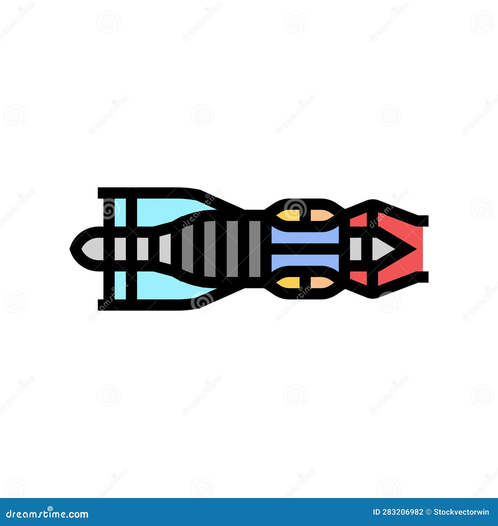 Jet Engine Aeronautical Engineer Color Icon Vector Illustration Stock ...