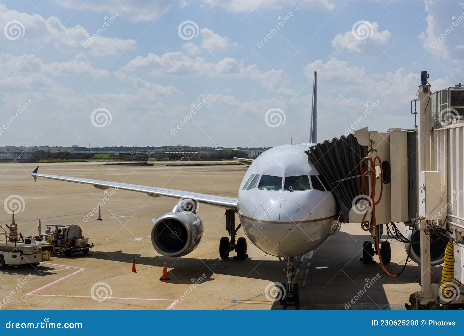 Jet Engine Against a Plane at the Airport on Loading Stock Photo ...