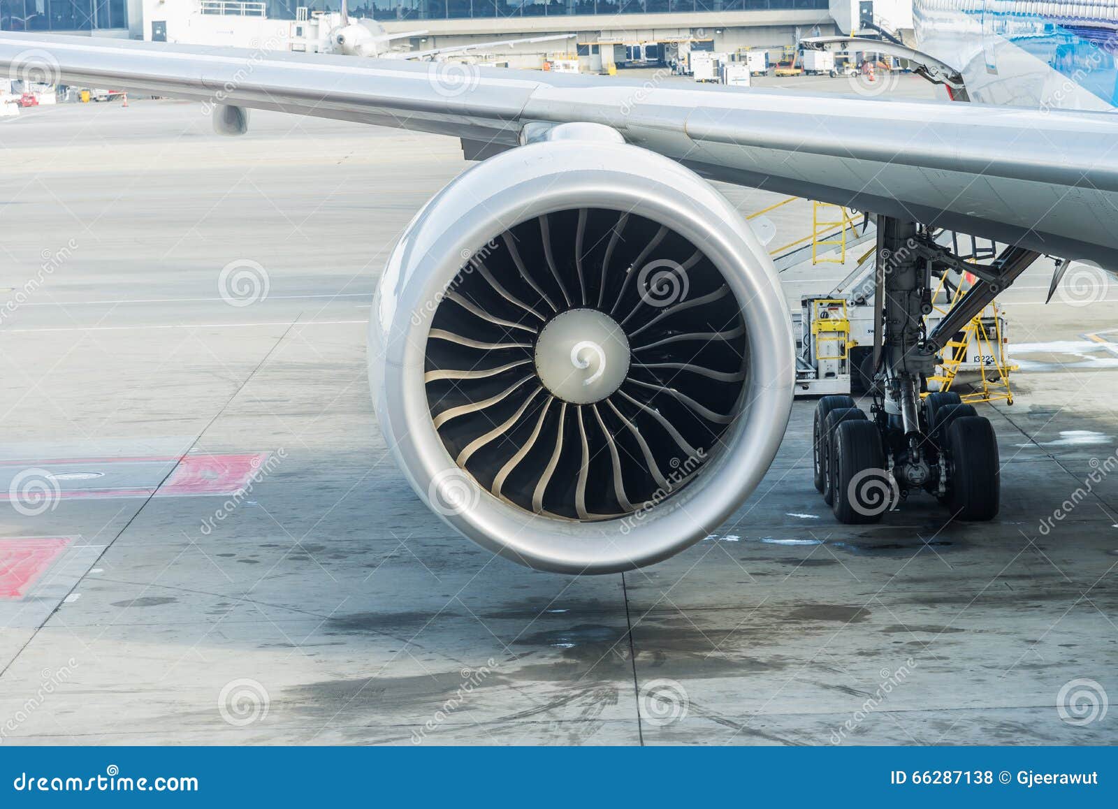 Jet Engine of Air Plane with Runway Background Editorial Stock Photo ...