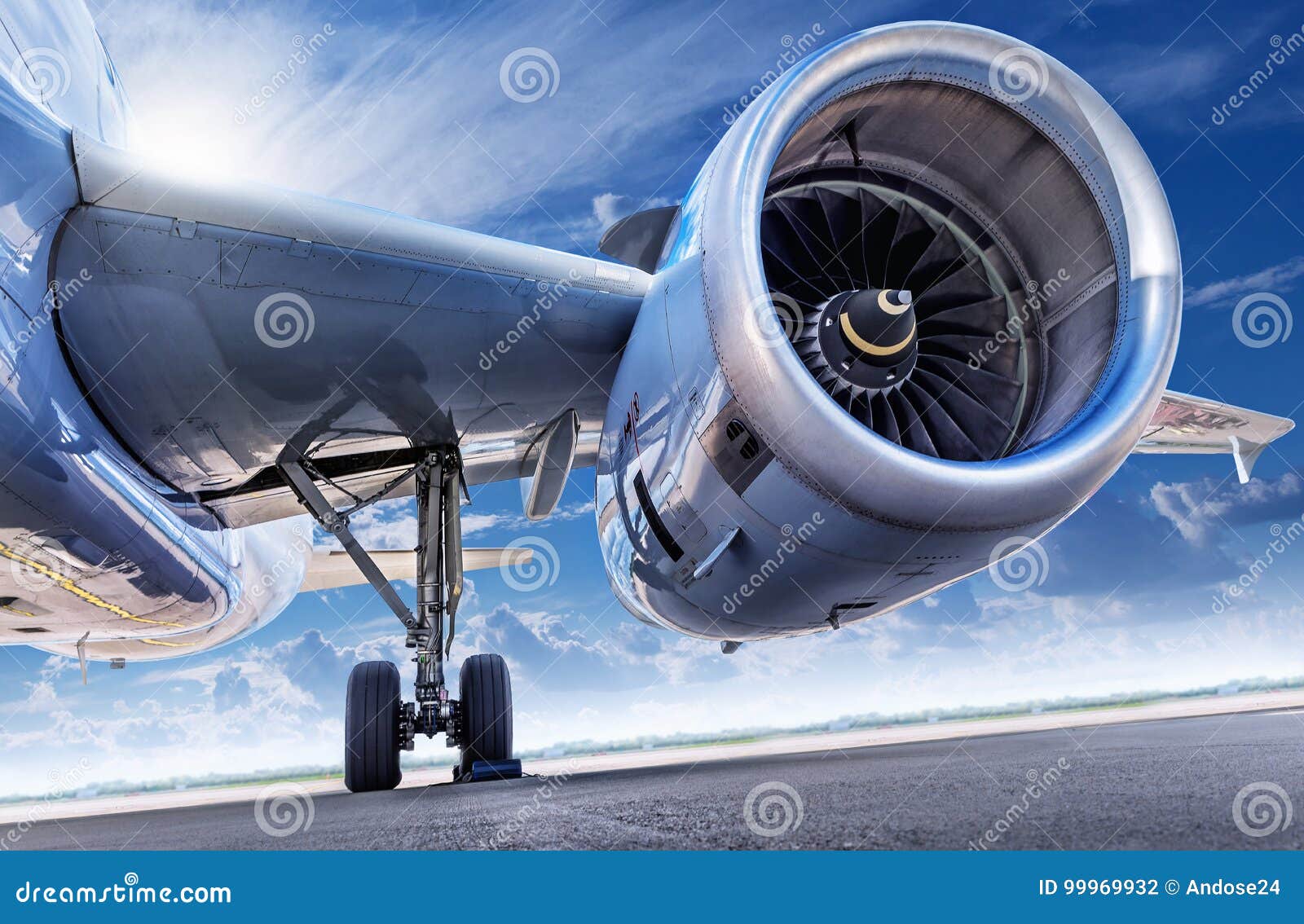 Jet engine stock photo. Image of vacation, wing, departure - 99969932