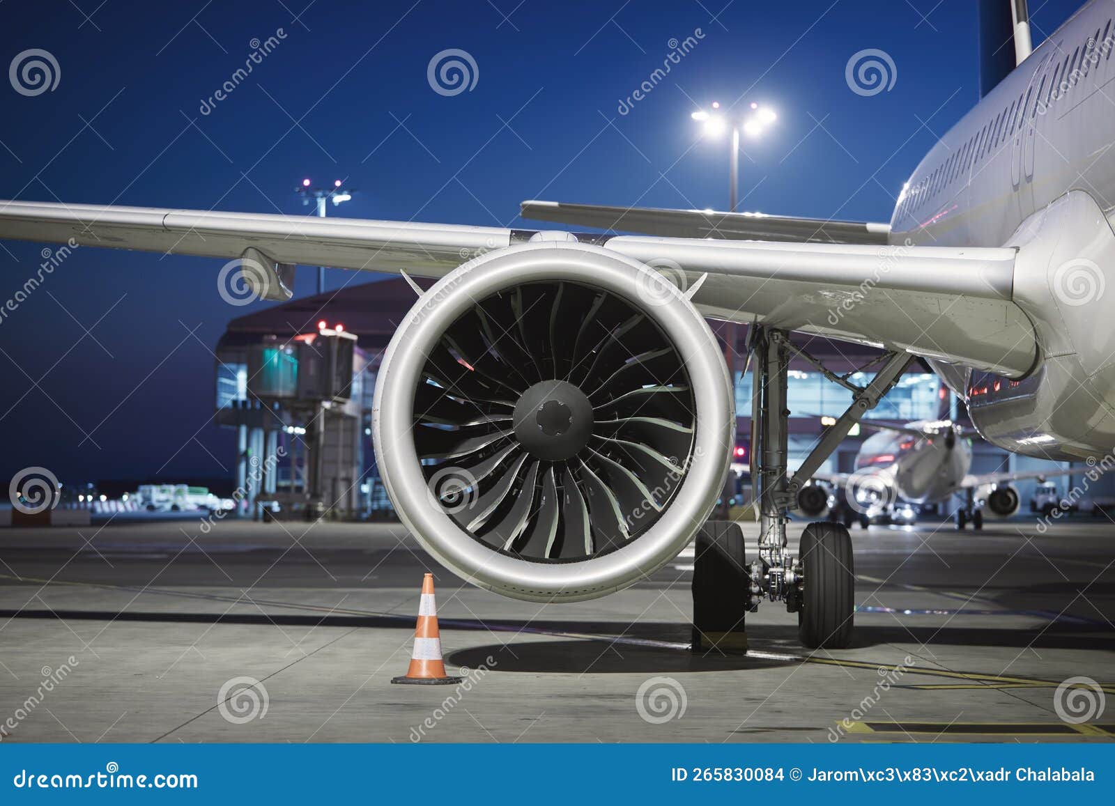 Jet Engine of Airplane at Airport Stock Photo - Image of departure ...