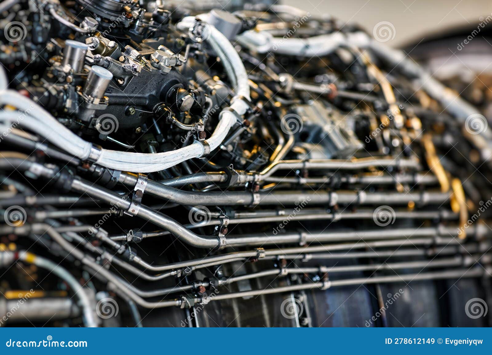 Jet Engine. Airplane Engine Side View Close Up Stock Image - Image of ...