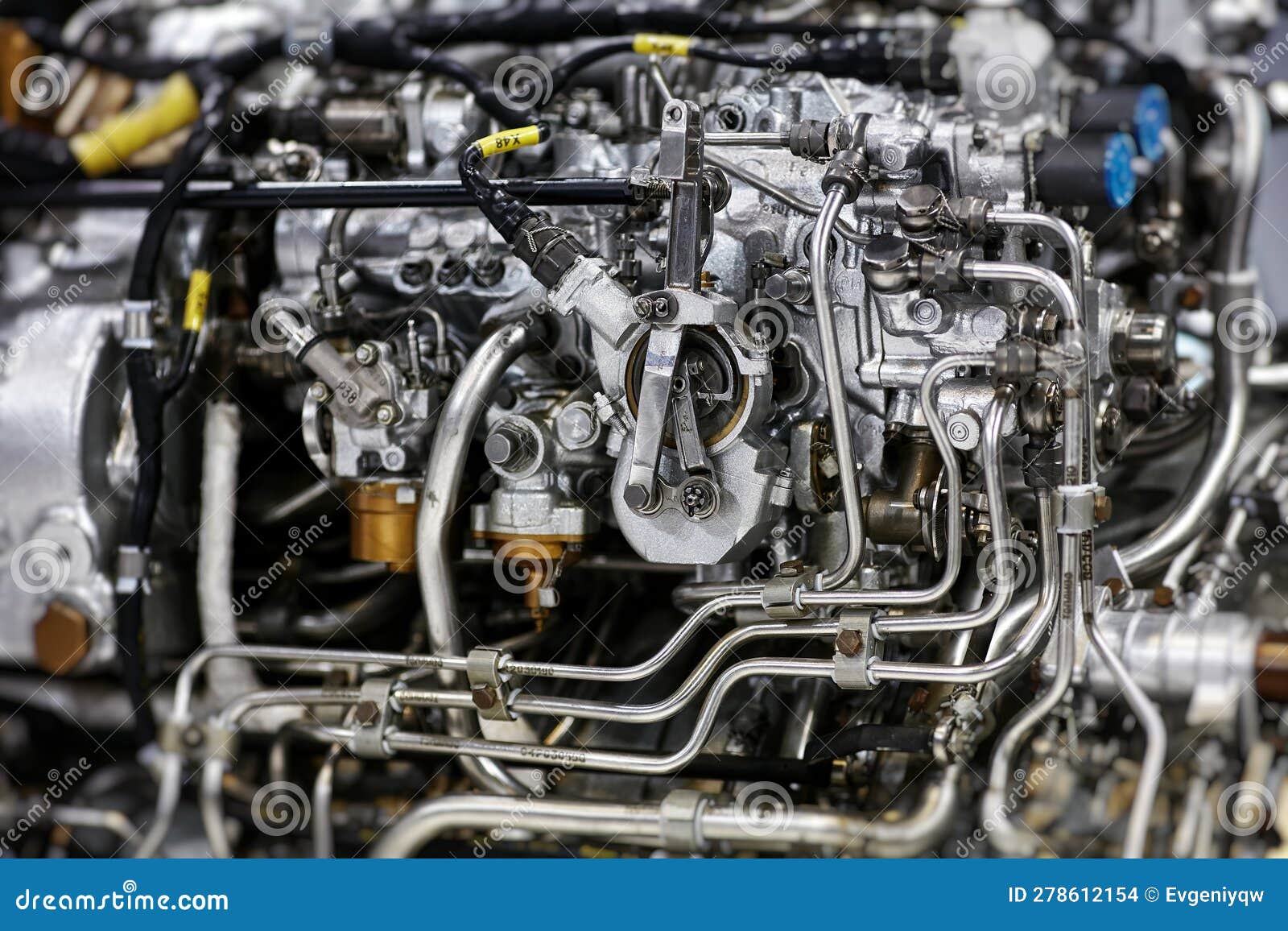 Jet Engine. Airplane Engine Side View Close Up Stock Photo - Image of ...