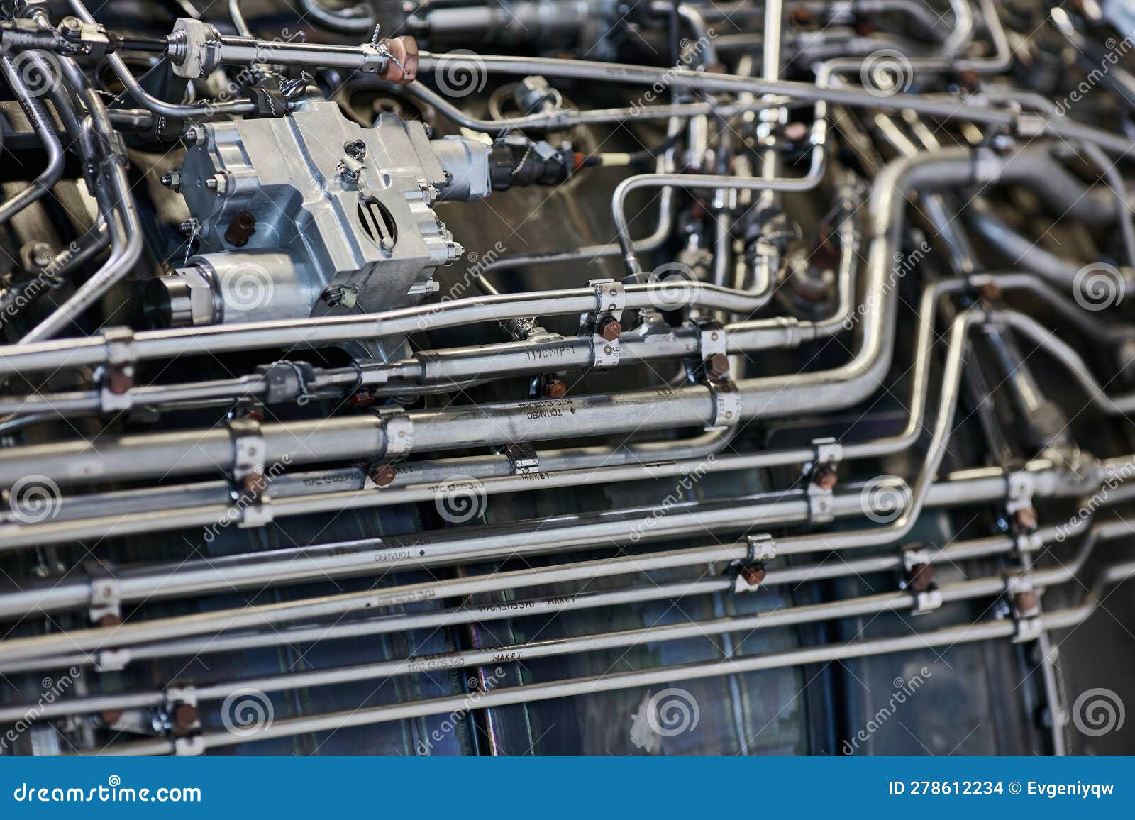 Jet Engine. Airplane Engine Side View Close Up Stock Photo - Image of ...