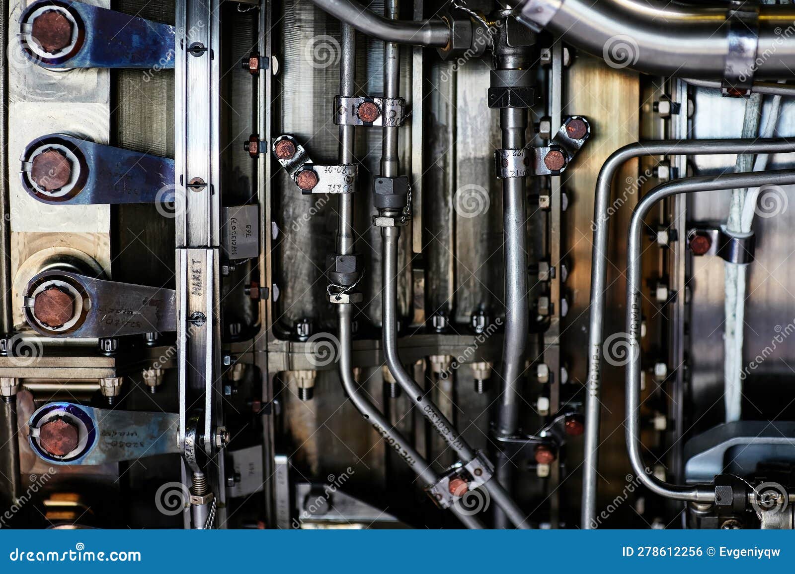 Jet Engine. Airplane Engine Side View Close Up Stock Photo - Image of ...