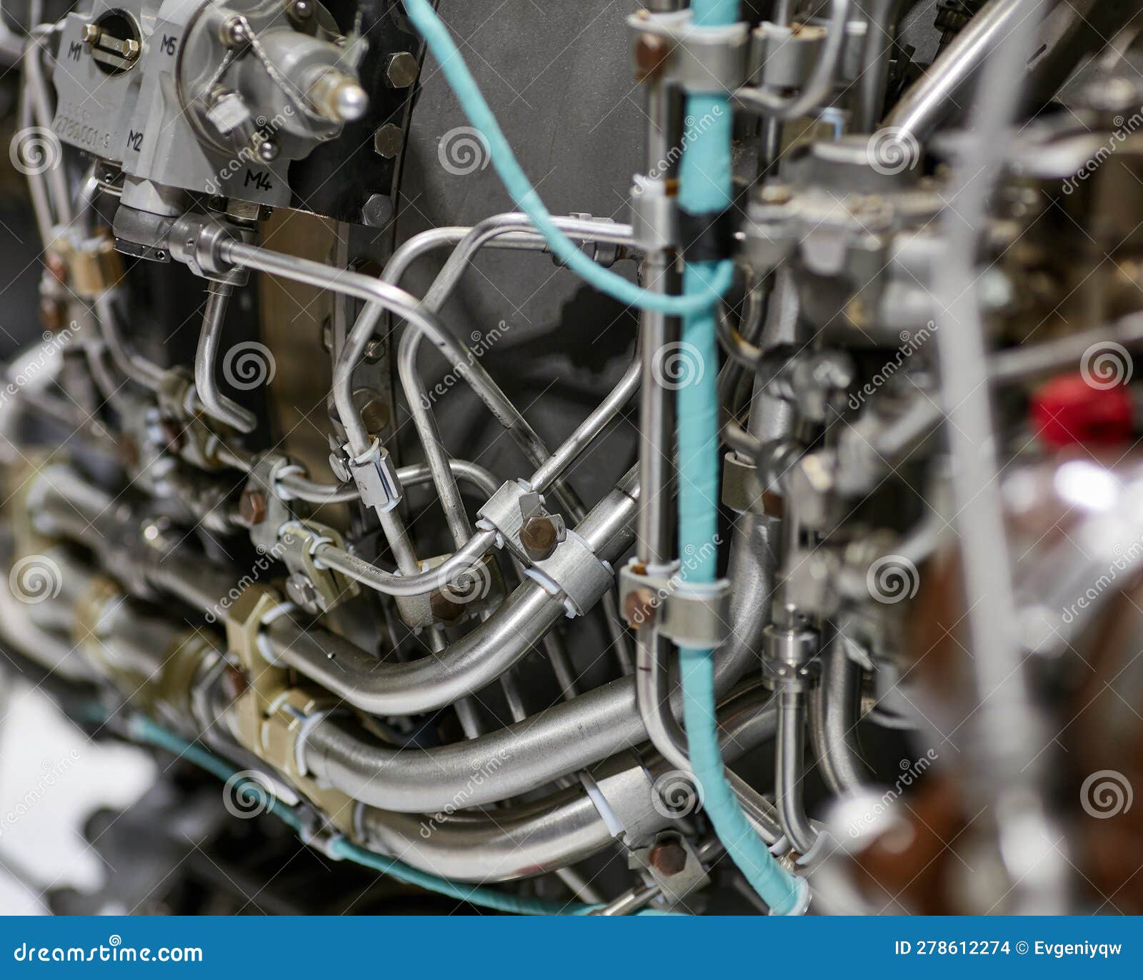 Jet Engine. Airplane Engine Side View Close Up Stock Photo - Image of ...