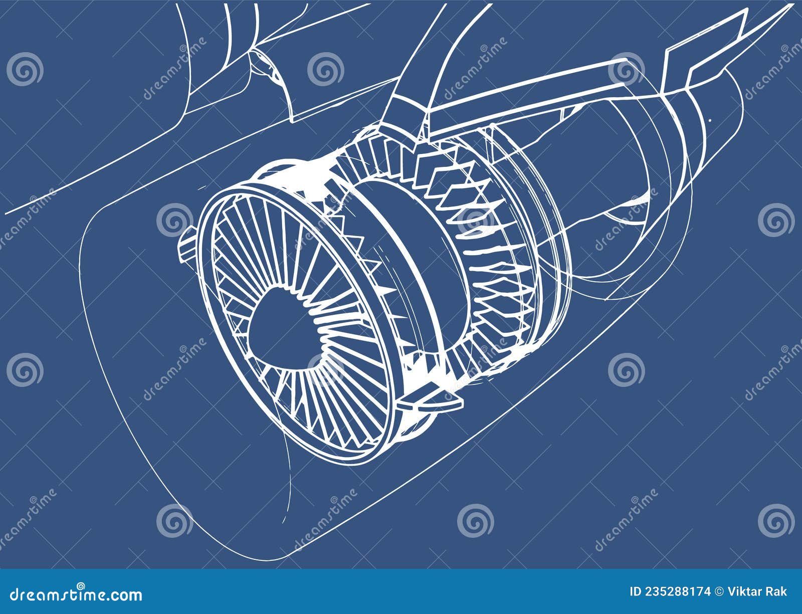 Jet Engine in an Airplane. X-ray Stock Vector - Illustration of power ...
