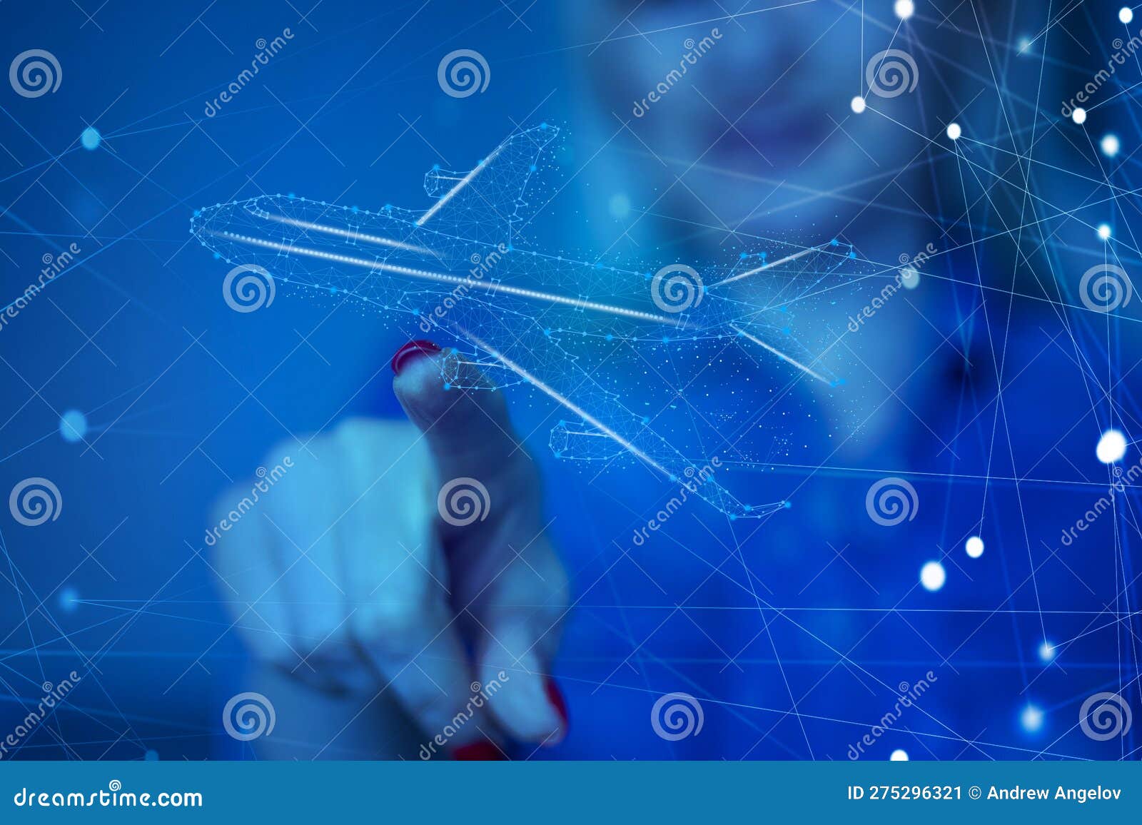 Jet Engine Augmented Reality Hologramm. Specialists Work in ...