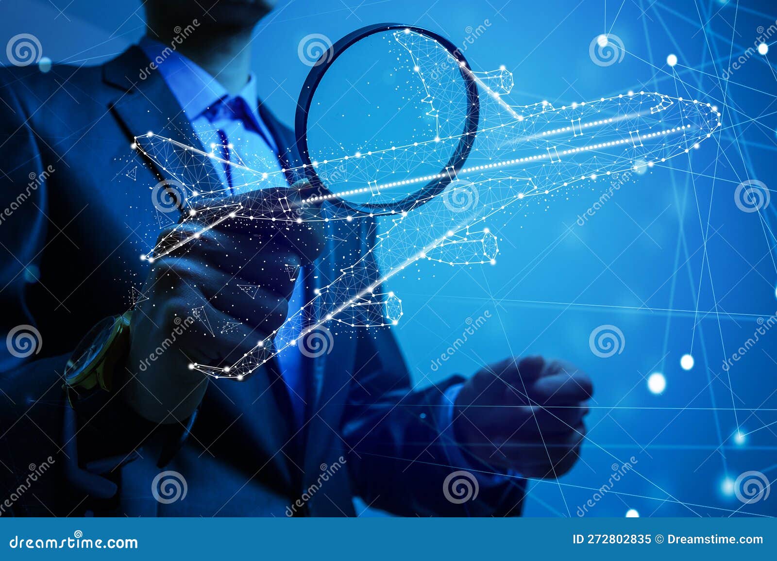 Jet Engine Augmented Reality Hologramm. Specialists Work in ...