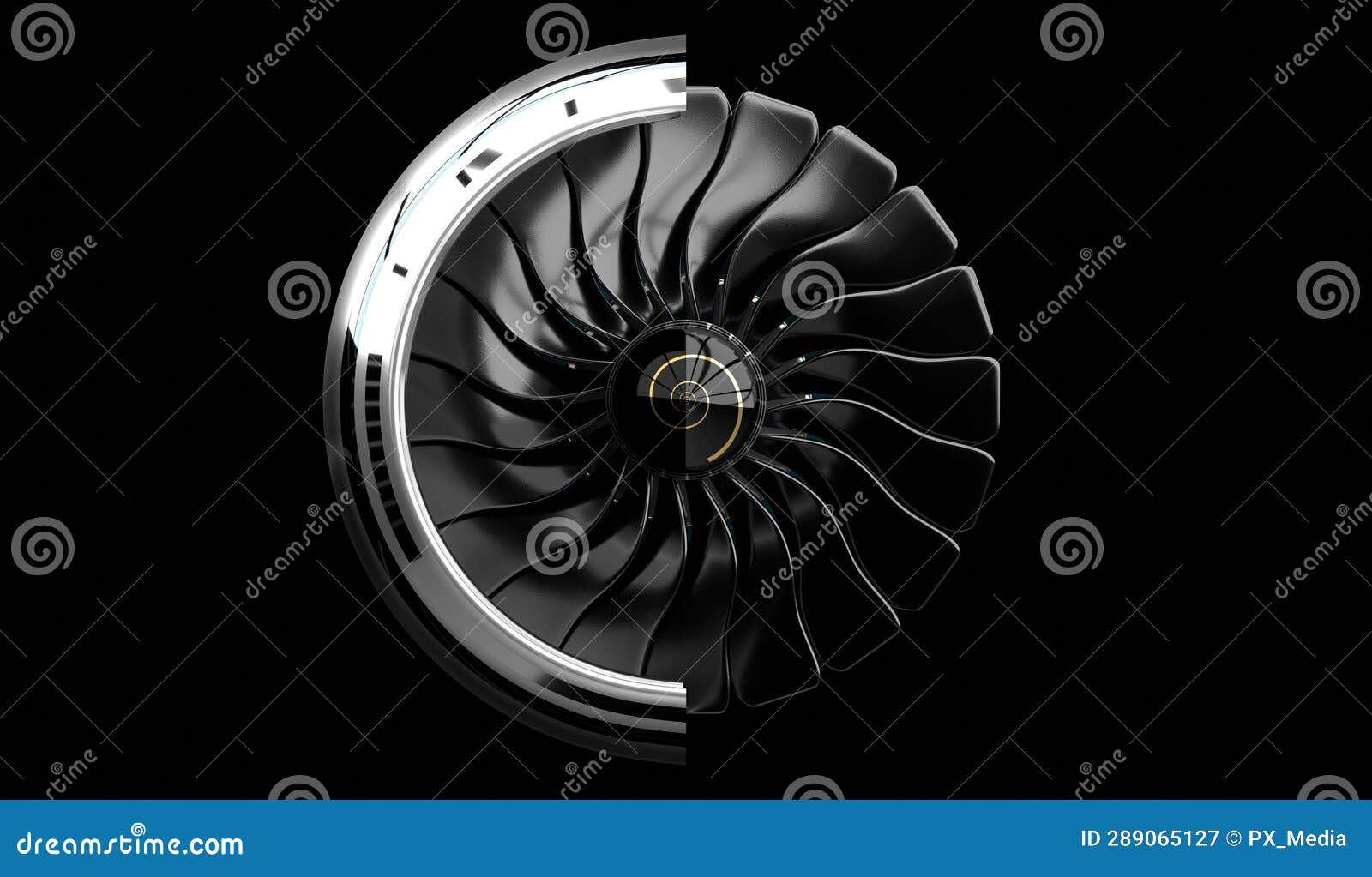 Jet Engine on Black Background Stock Illustration - Illustration of ...