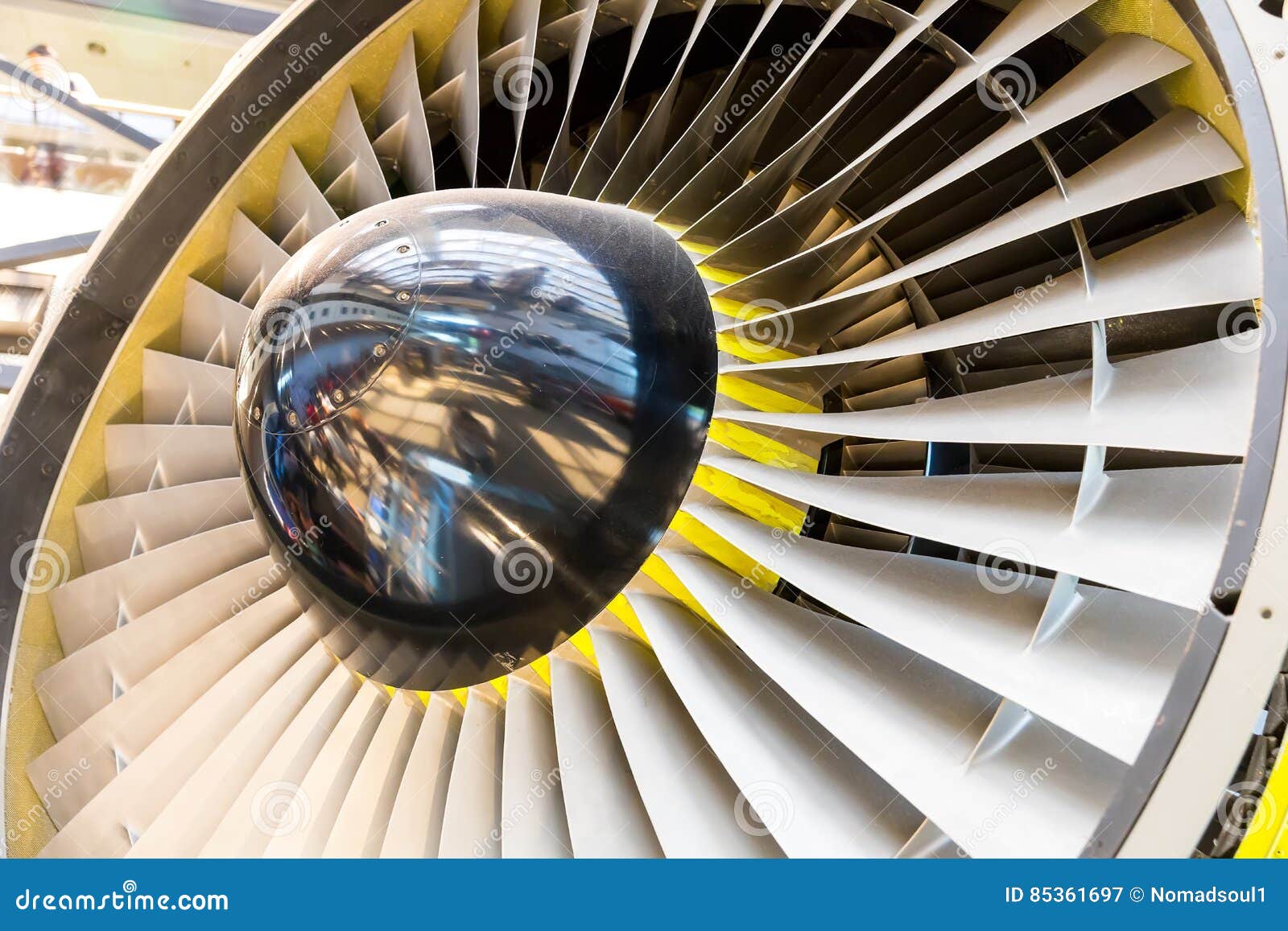 Jet engine blades closeup stock image. Image of propeller - 85361697