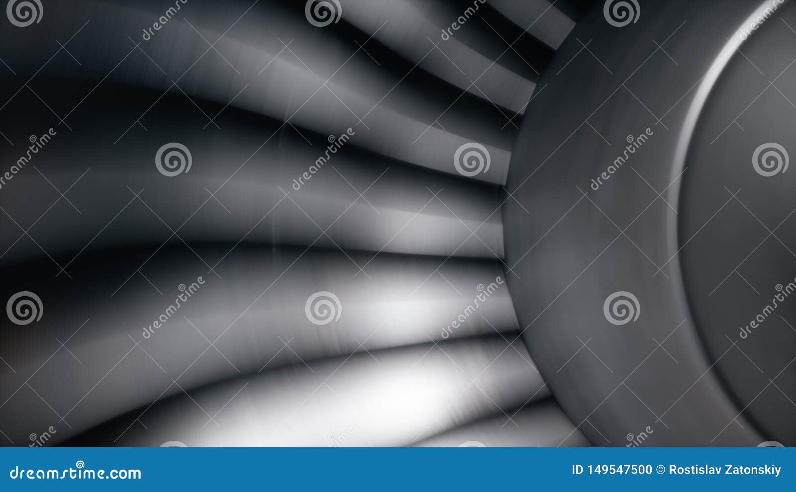 Jet Engine, Close-up View Blades. Jet Engine in Motion. Part of the ...