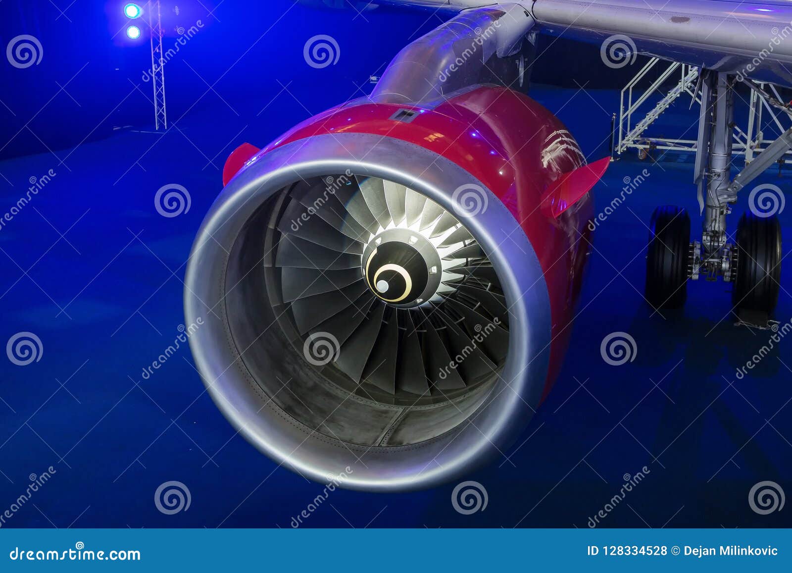 Jet engine closeup stock photo. Image of engine, landing - 128334528