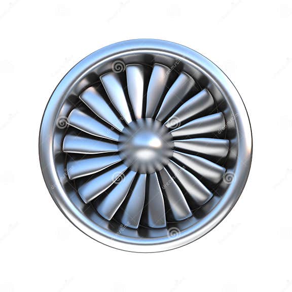 Jet Engine Front View 3d Rendering Stock Illustration - Illustration of ...