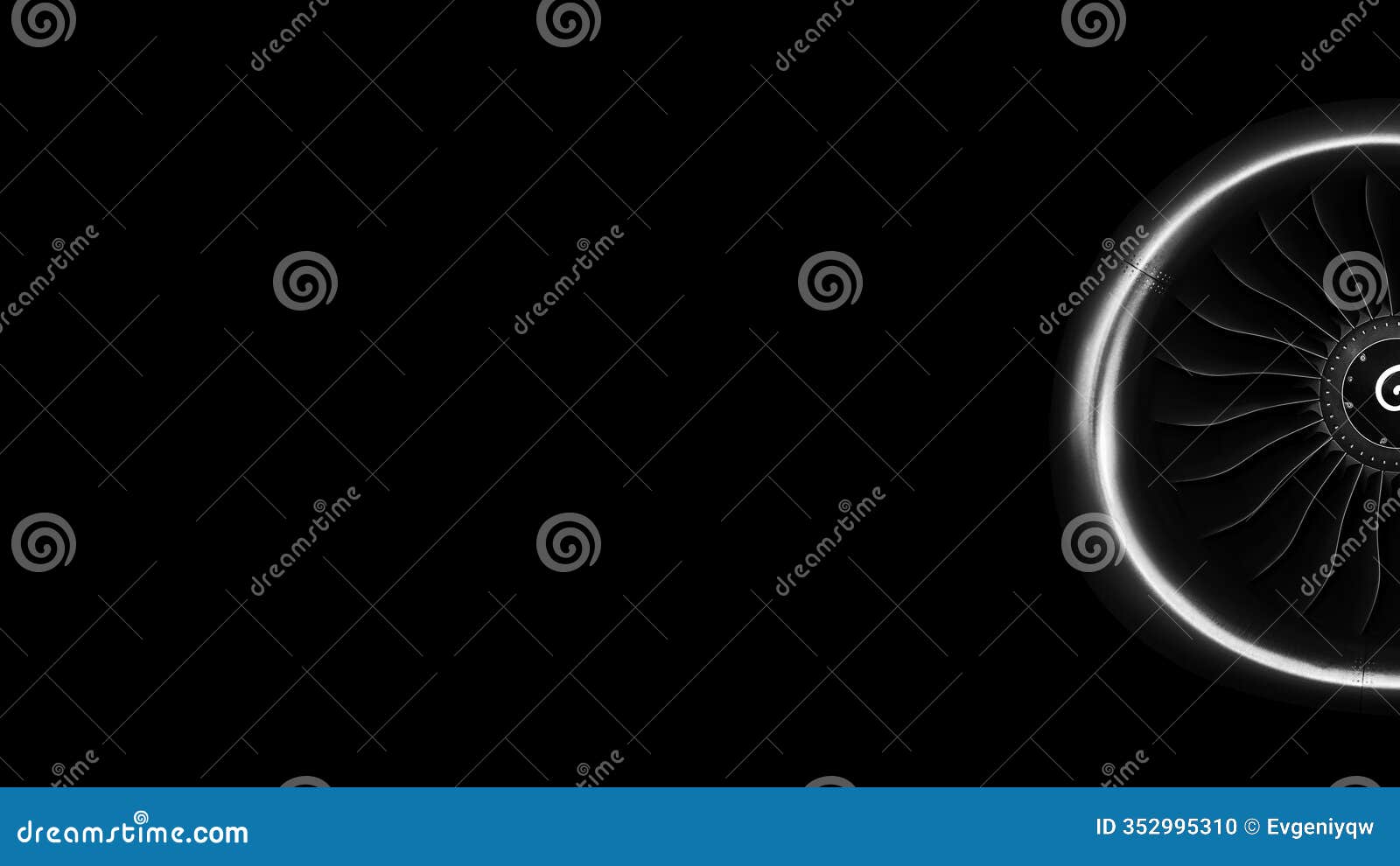 Jet Engine Front View Isolated on Black Background. Close Up of ...