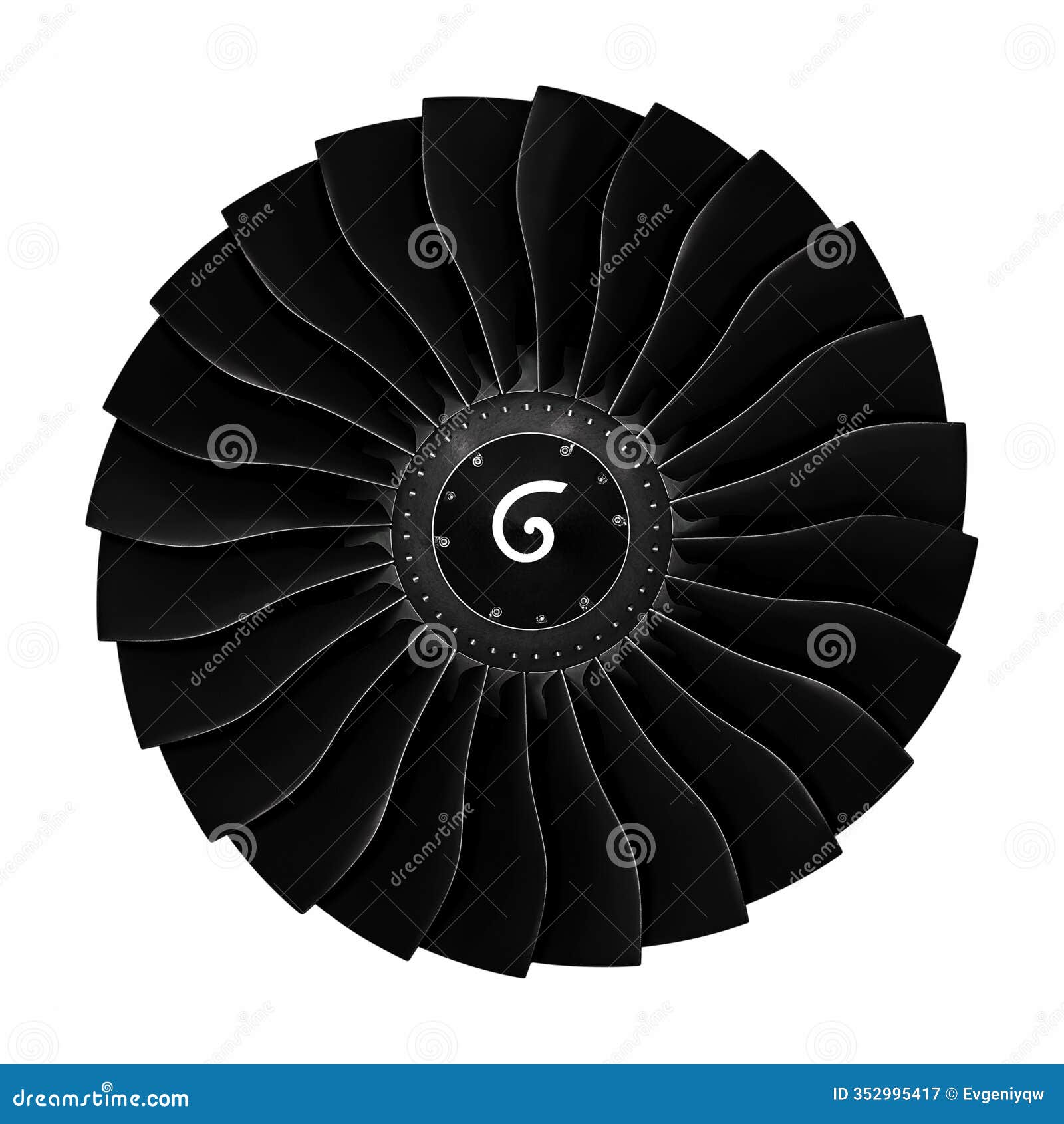 Jet Engine Front View Isolated on White Background. Close Up of ...
