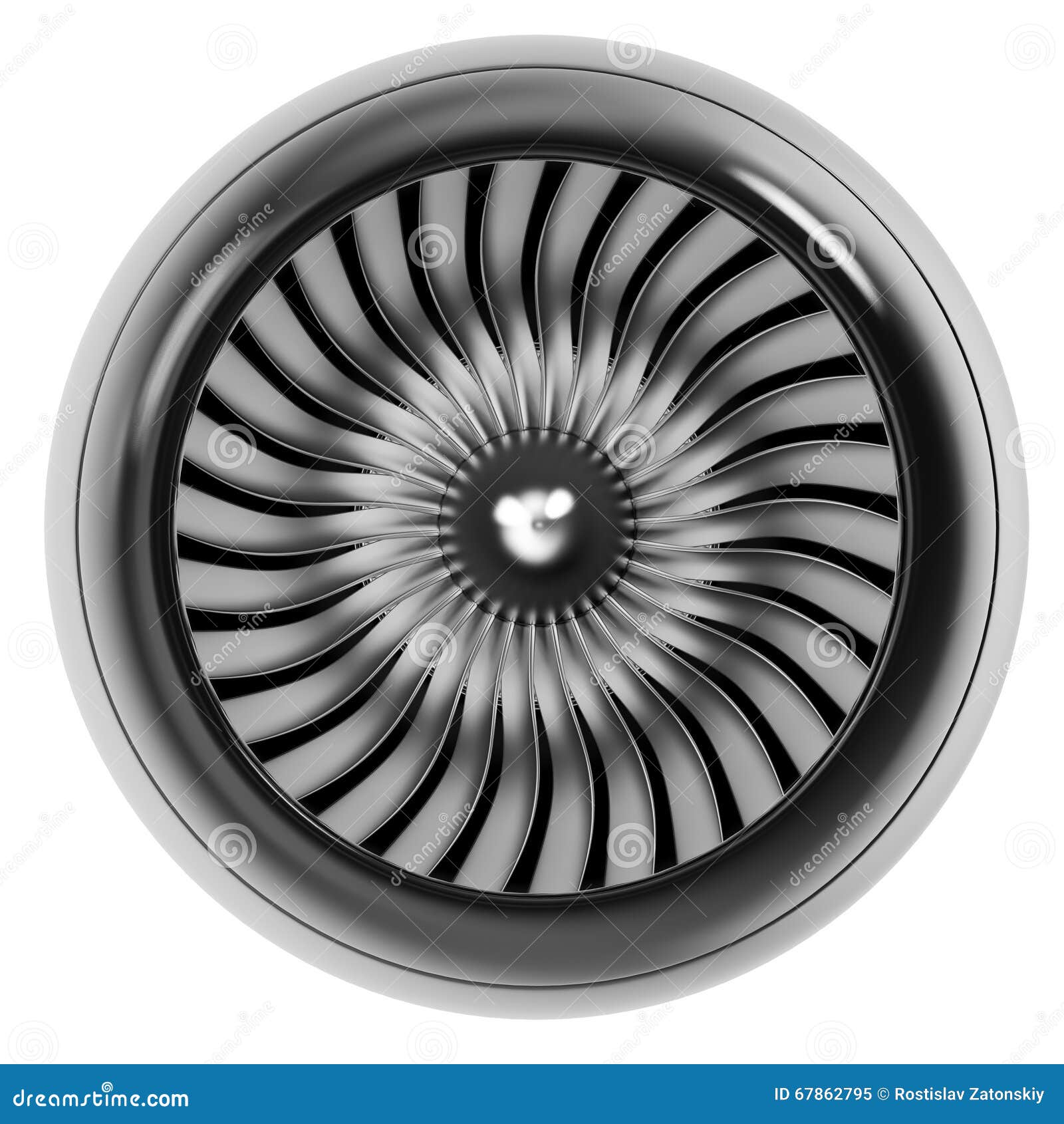 Jet Engine Front View Isolated On White Background. Royalty-Free Stock ...