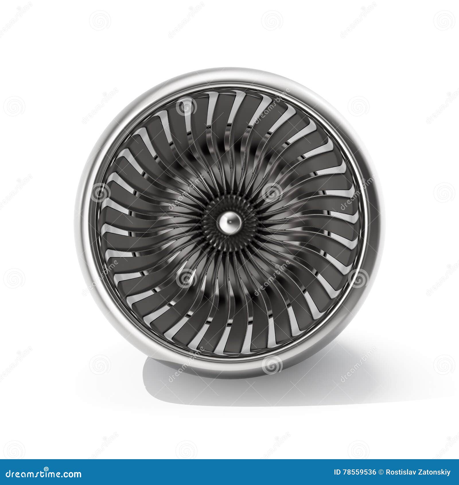 Jet Engine Front View Isolated On White Background. Royalty-Free Stock ...