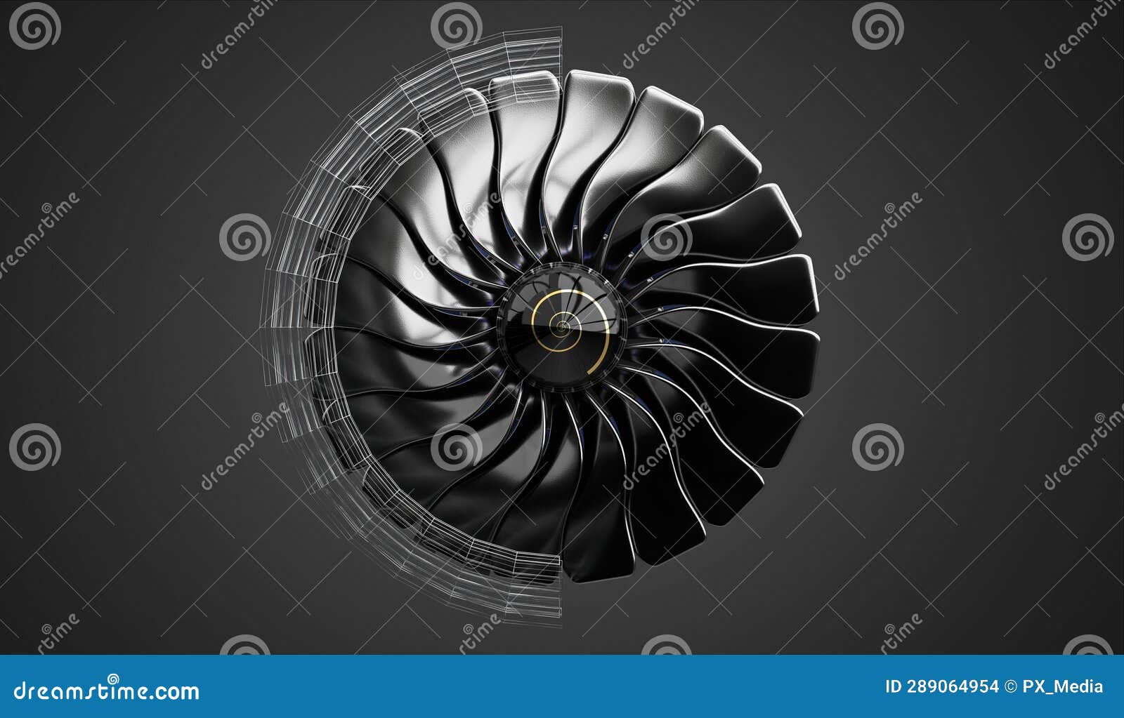 Jet Engine on Grey Background Stock Illustration - Illustration of ...