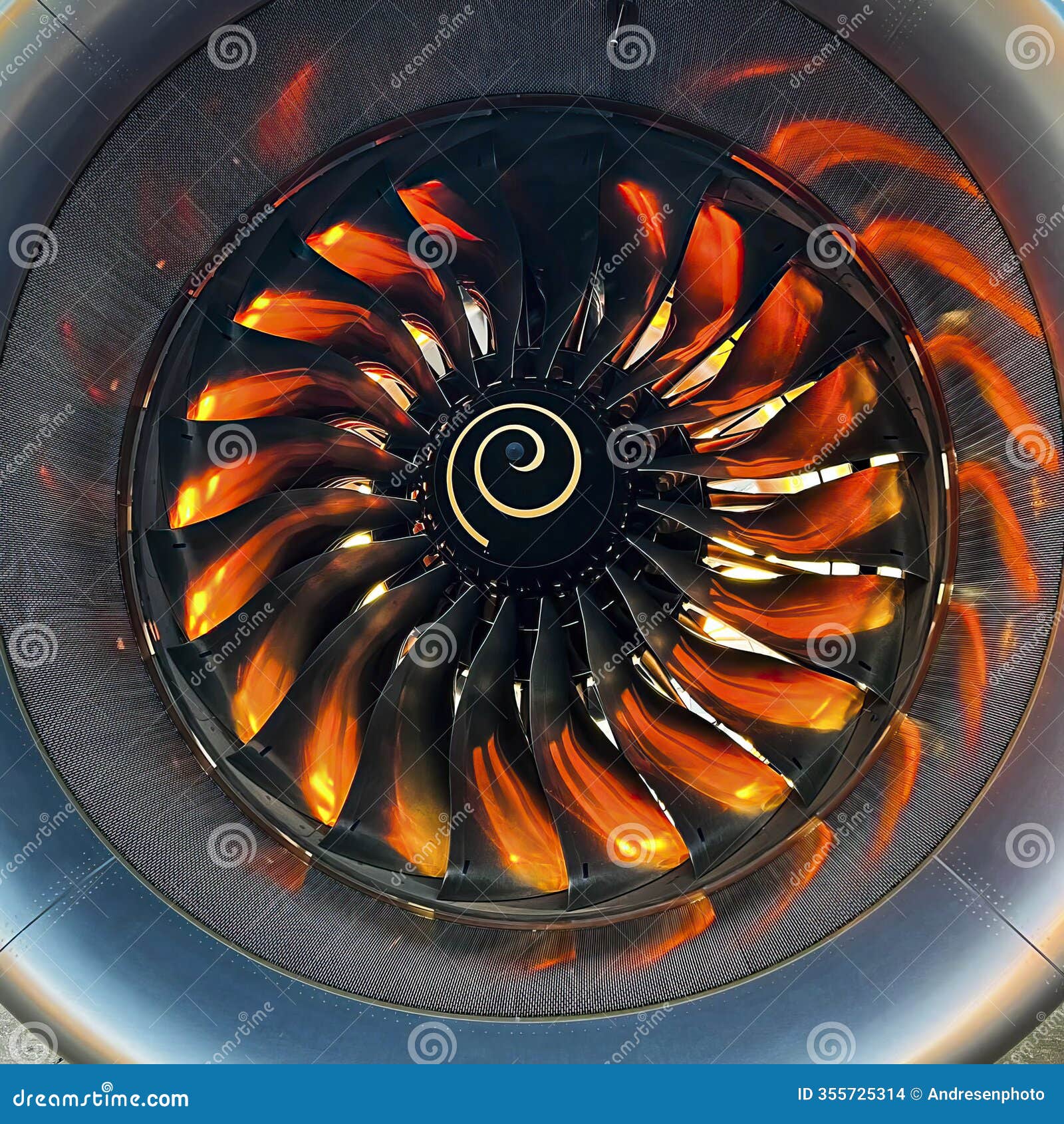 Jet Engine stock photo. Image of turbine, lighting, technology - 355725314