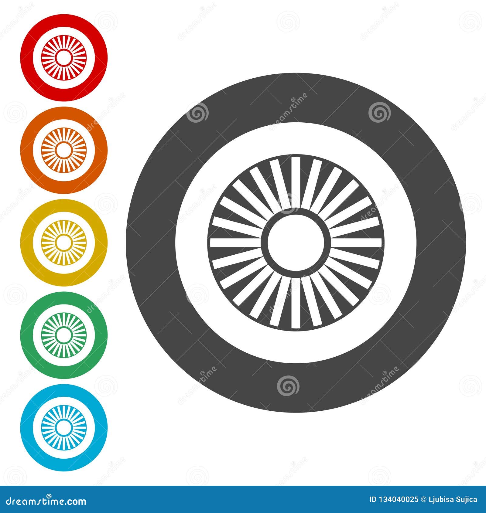 Jet engine icons set stock vector. Illustration of detail - 134040025