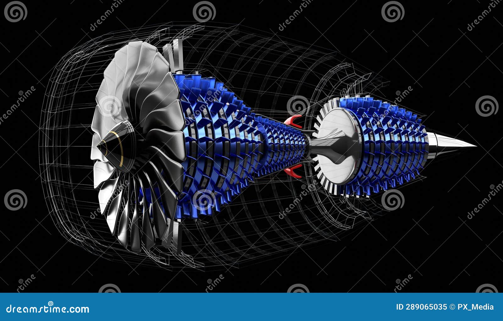 Jet Engine Inside - on Black Background Stock Illustration ...