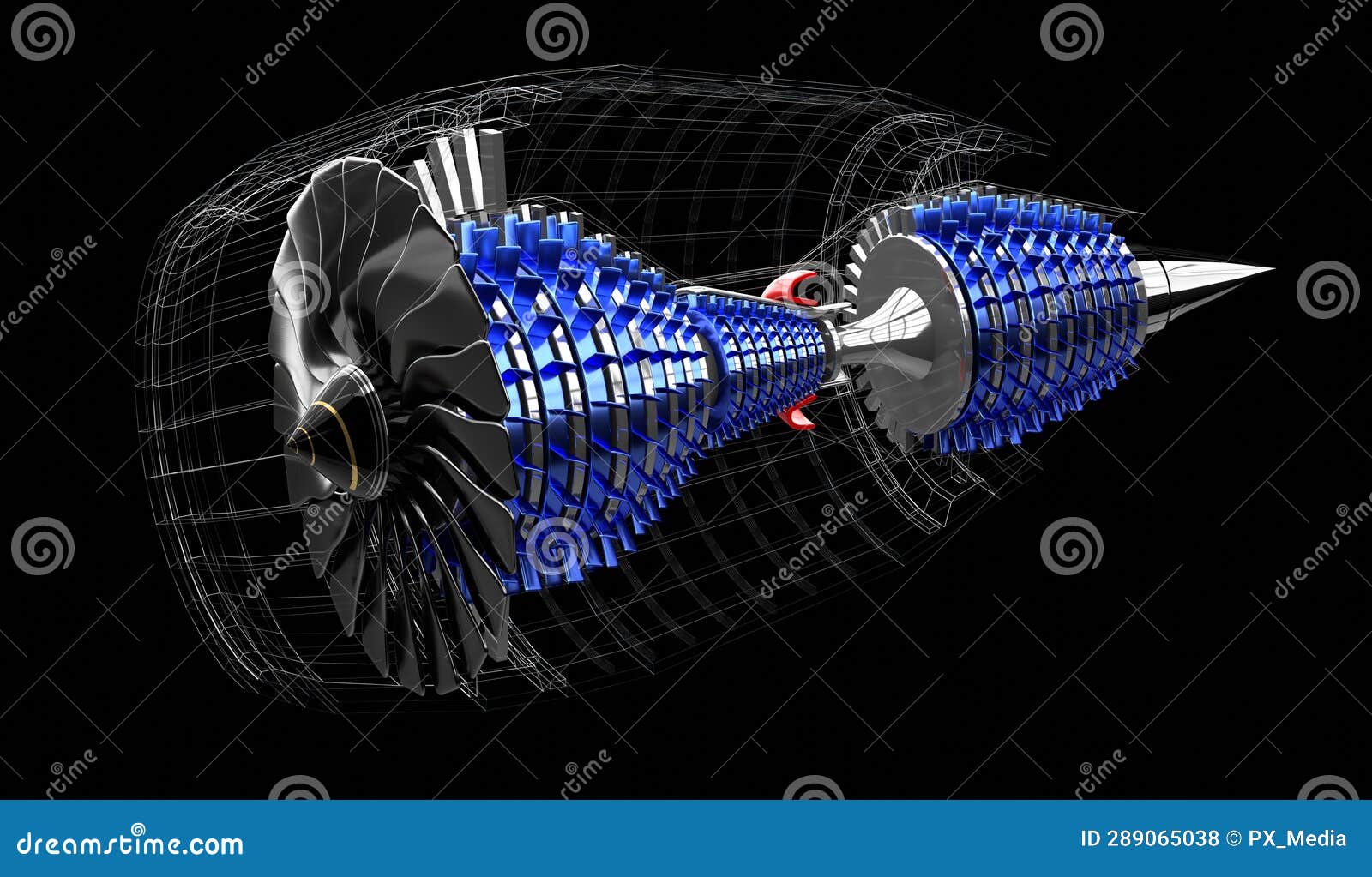 Jet Engine Inside - on Black Background Stock Illustration ...