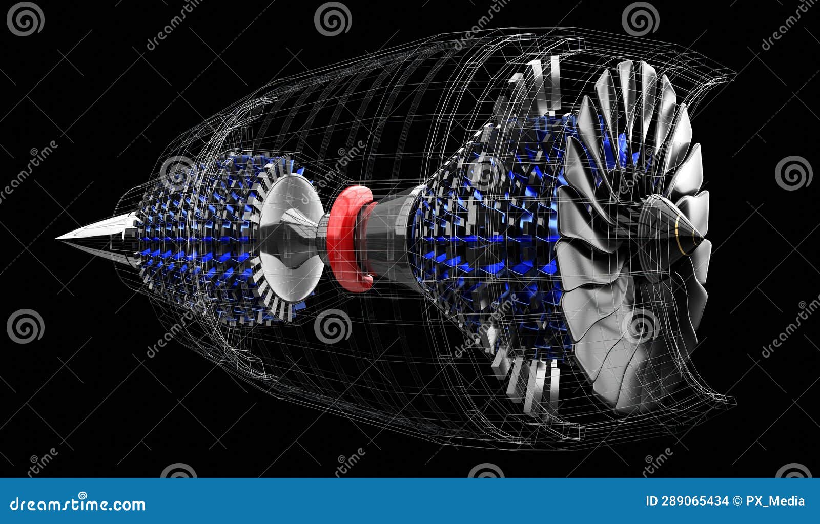 Jet Engine Inside - on Black Background Stock Illustration ...