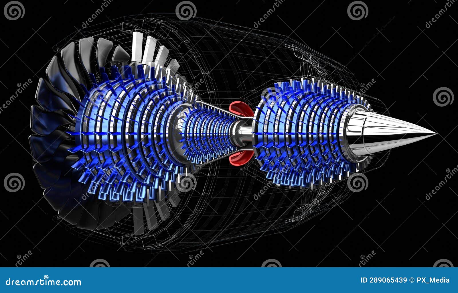 Jet Engine Inside - on Black Background Stock Illustration ...