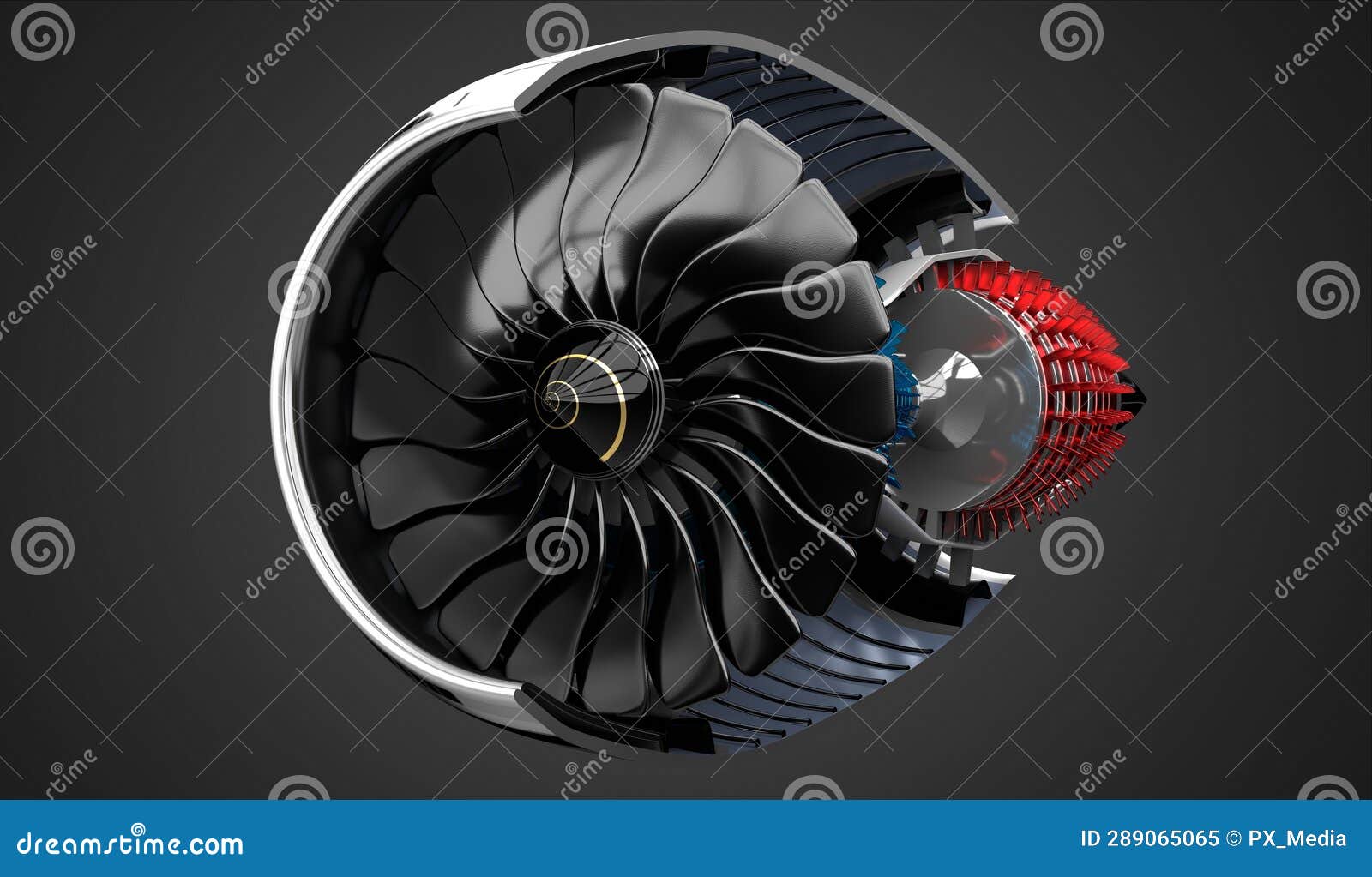 Jet Engine Inside - on Grey Background Stock Illustration ...