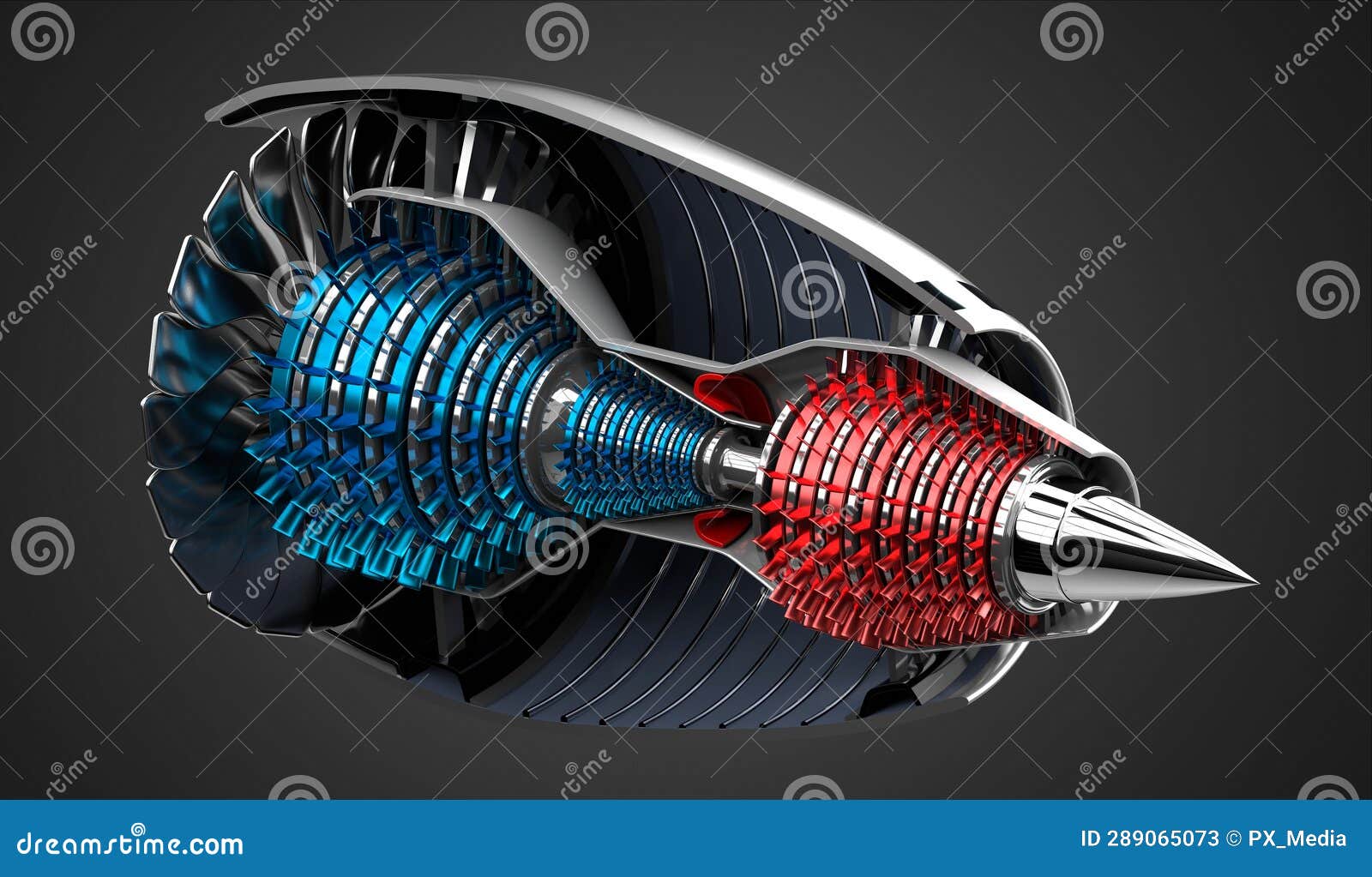 Jet Engine Inside - on Grey Background Stock Illustration ...